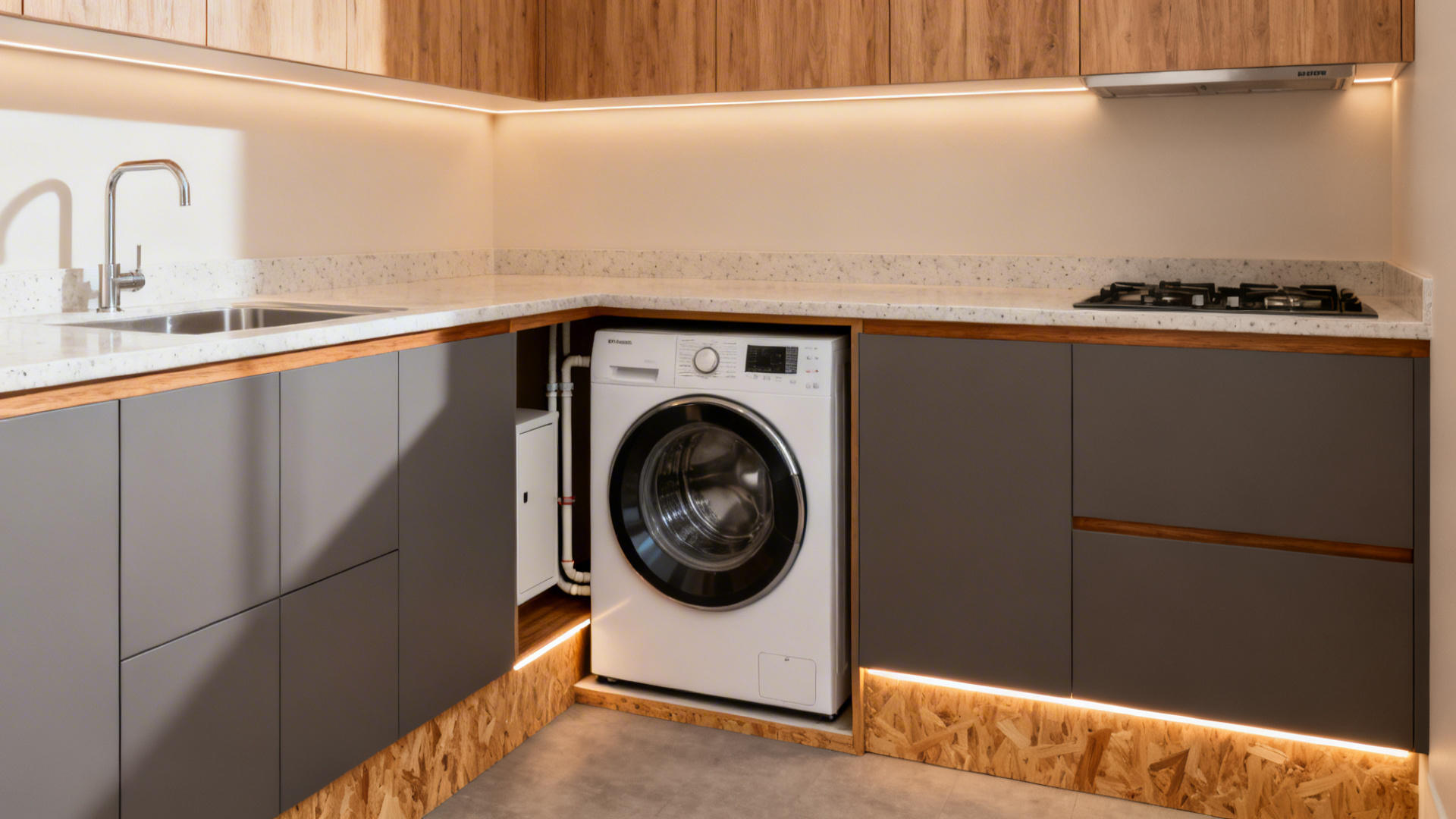 Kitchen Too Small for Laundry? 5 Washing Machine in Kitchen Ideas