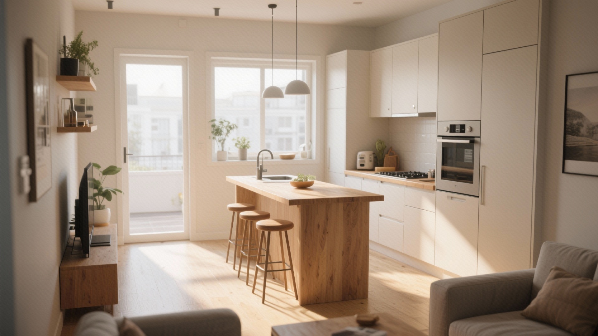 10 Kitchen with Living Room Design Ideas