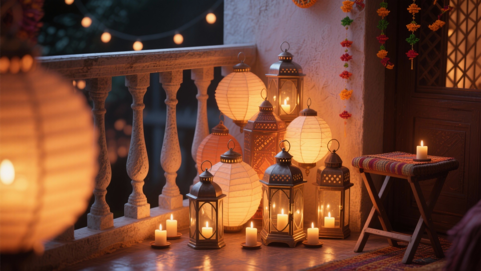 5 Small Balcony Diwali Lighting Ideas