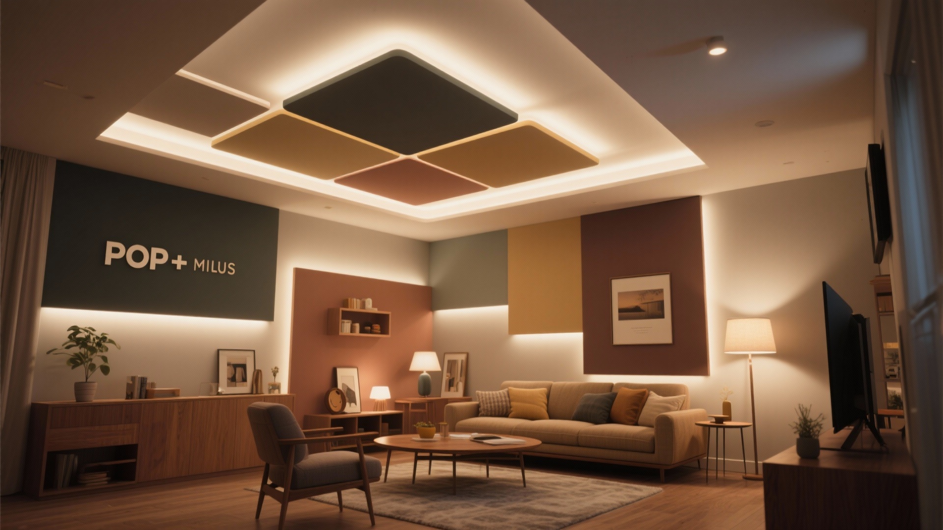 5 POP Plus Minus Design Ideas for Your Drawing Room