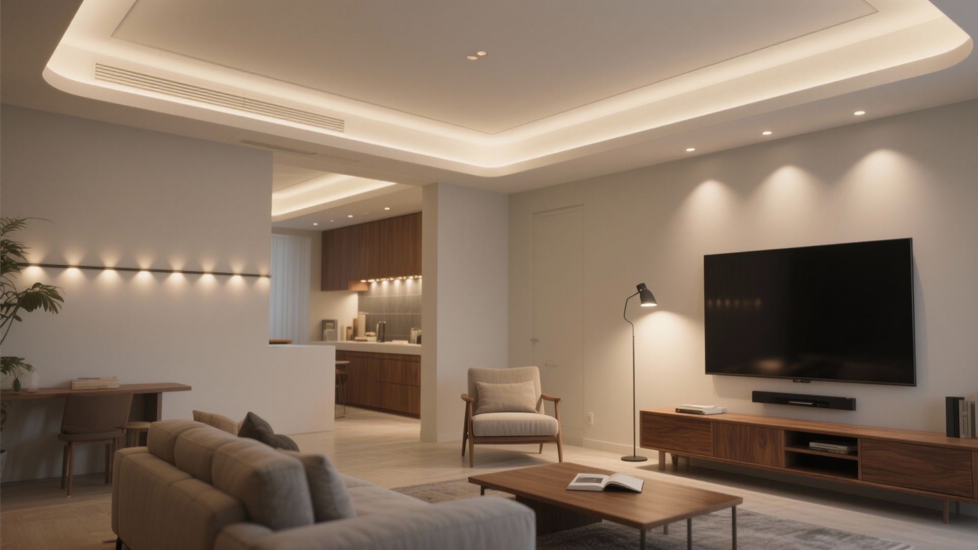 L-Shaped Living Room Feels Dark? False Ceiling Design Ideas