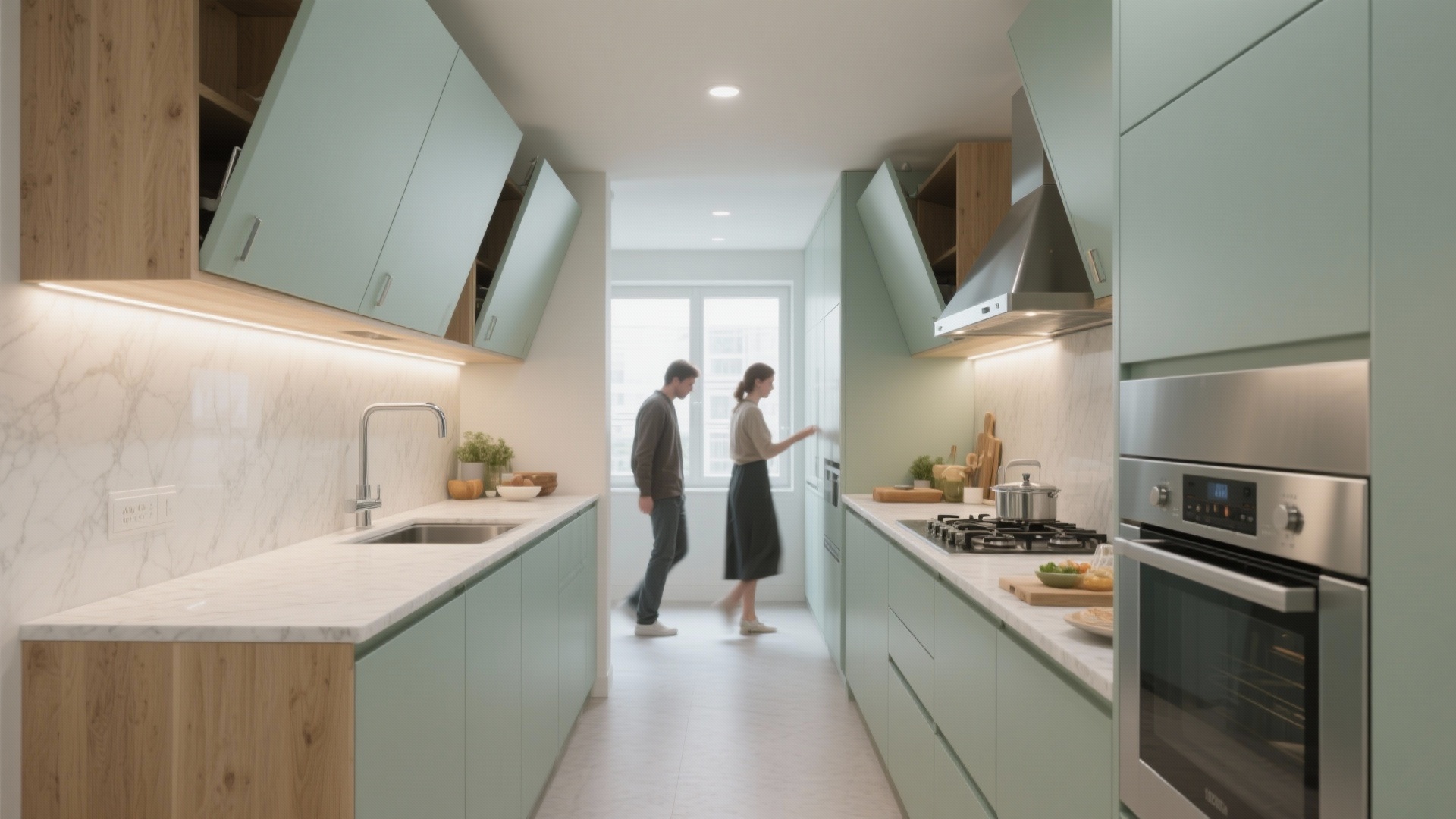 Kitchen Lift-Up Cabinets for Small Spaces