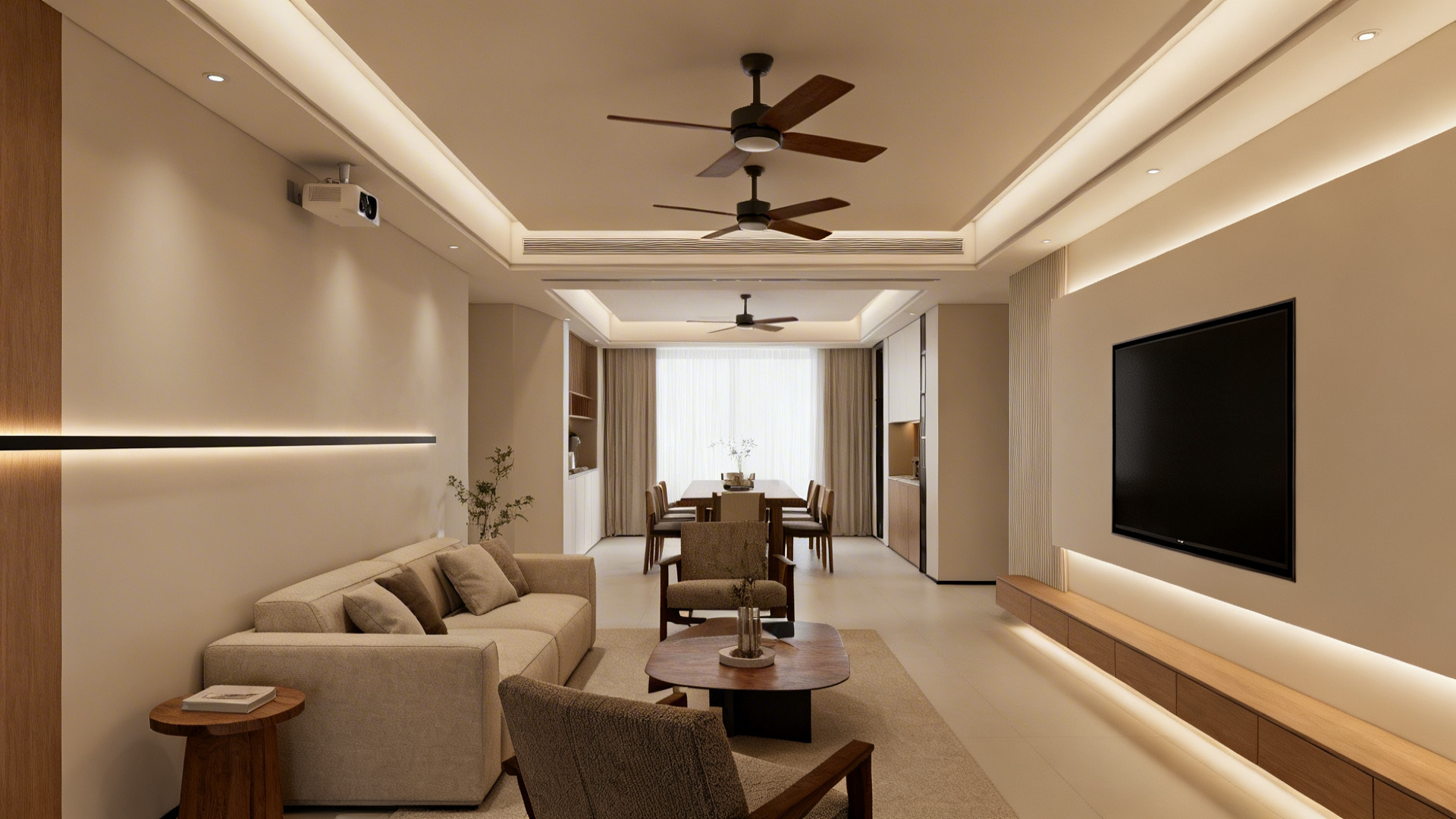 5 living room fall ceiling design ideas for hall with two fans