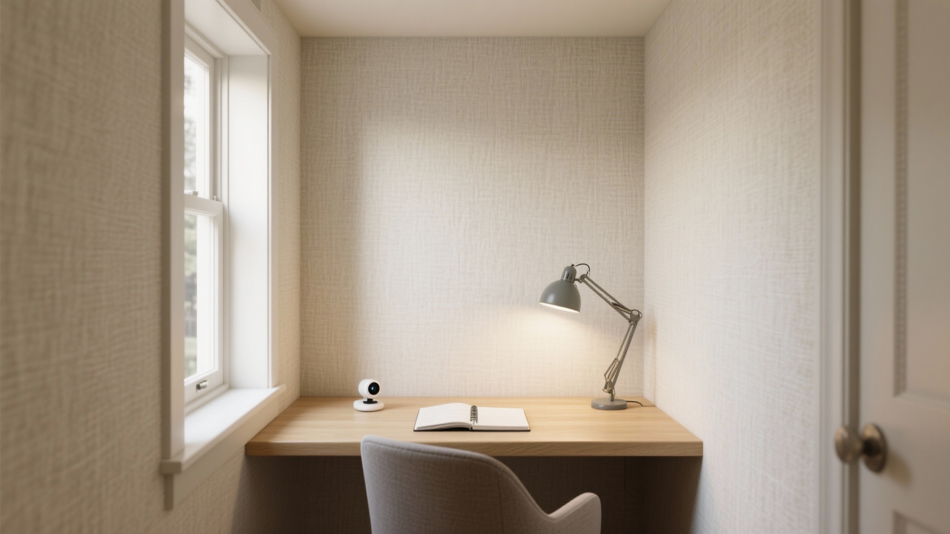Study Room Wallpaper That Fixes a Dull Distracting Desk Wall