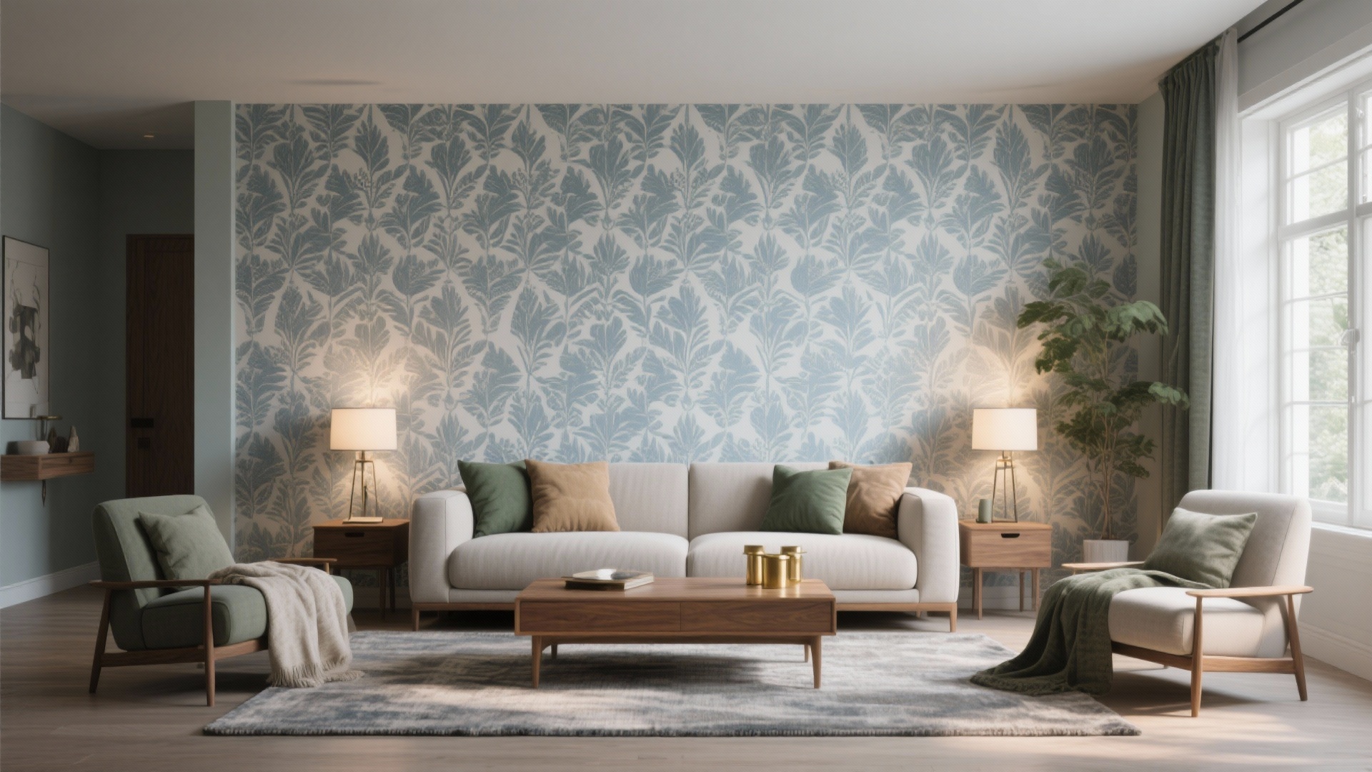 Living Room Wallpaper Making Your Room Feel Busy? Fix Scale & Light