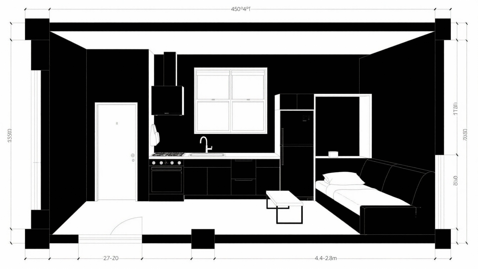 450 sq ft House Floor Plan—Future-Focused Micro Living by a US Designer