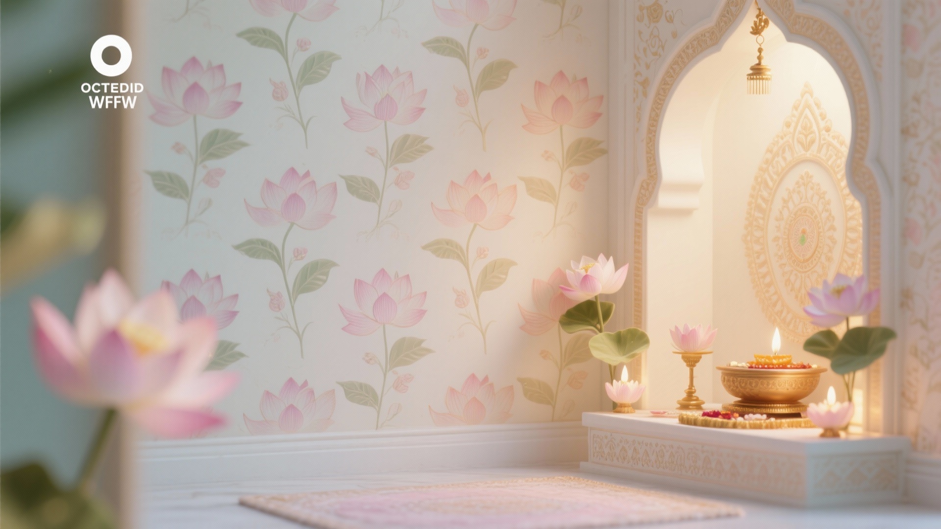 Pooja Room Looks Plain? 10 Wallpaper Design Ideas