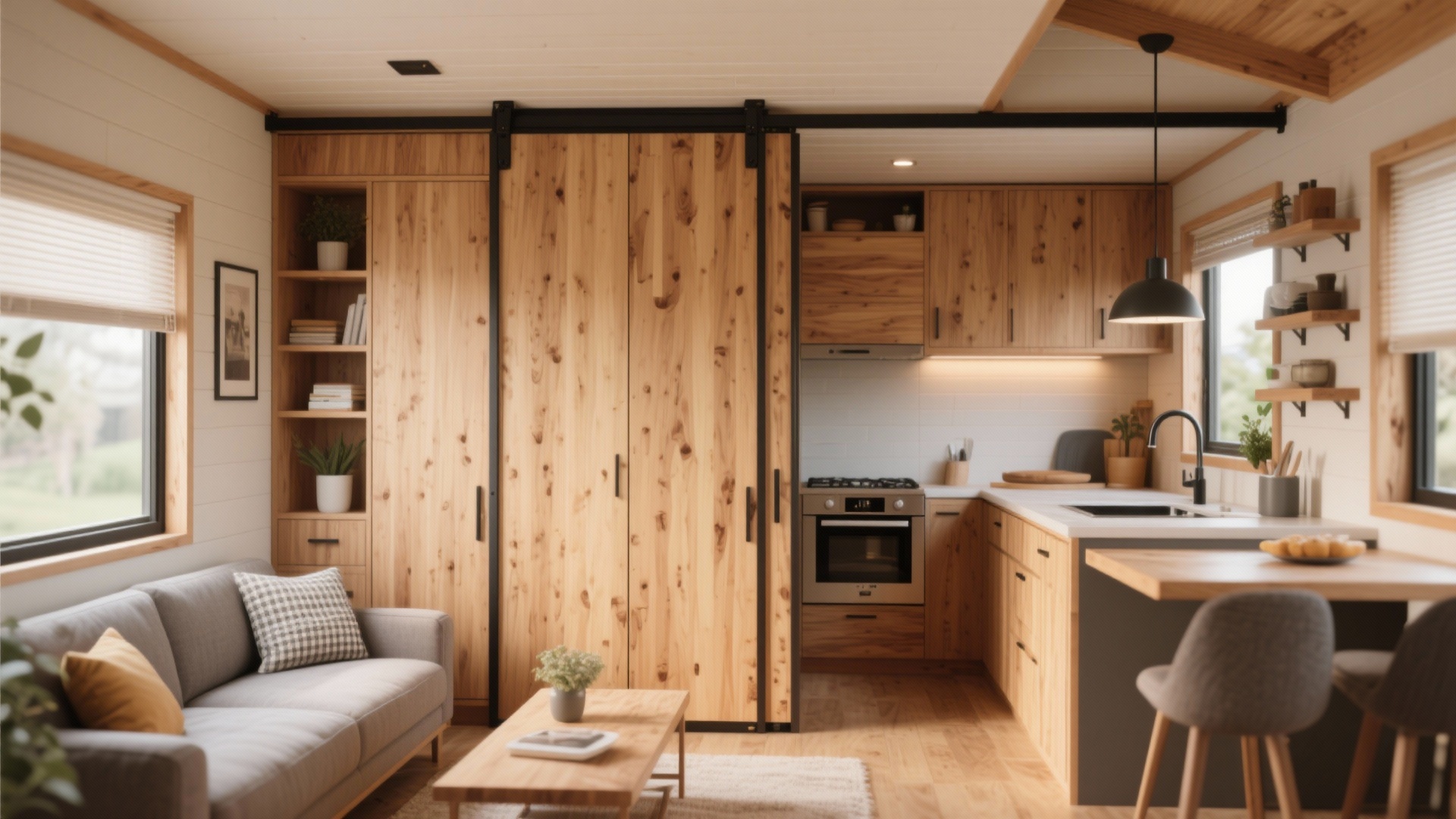 10 Horizontal Retractable Living Room Partition Ideas