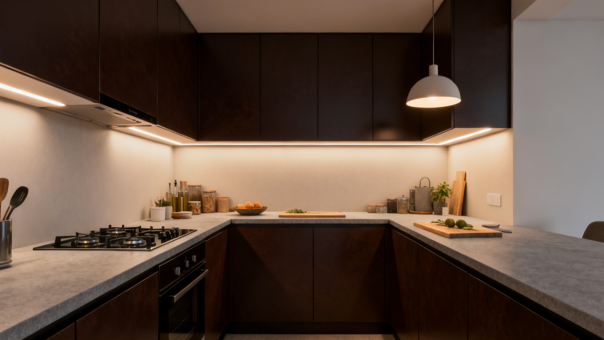 5 Dark Beautiful Sunmica Kitchen Designs That Shine