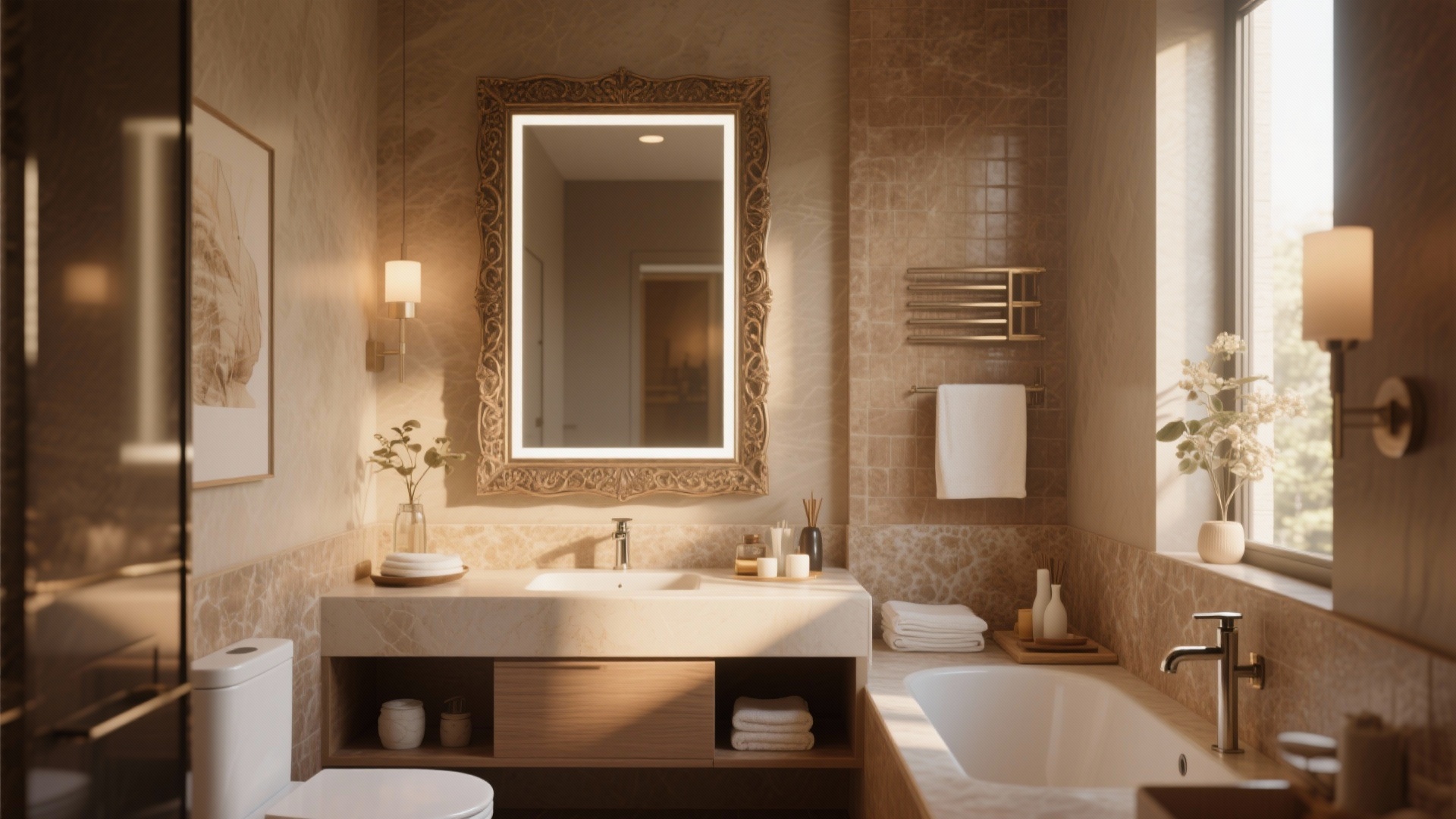 Plain Bathroom Mirror? 10 Bathroom Mirror Trim Ideas