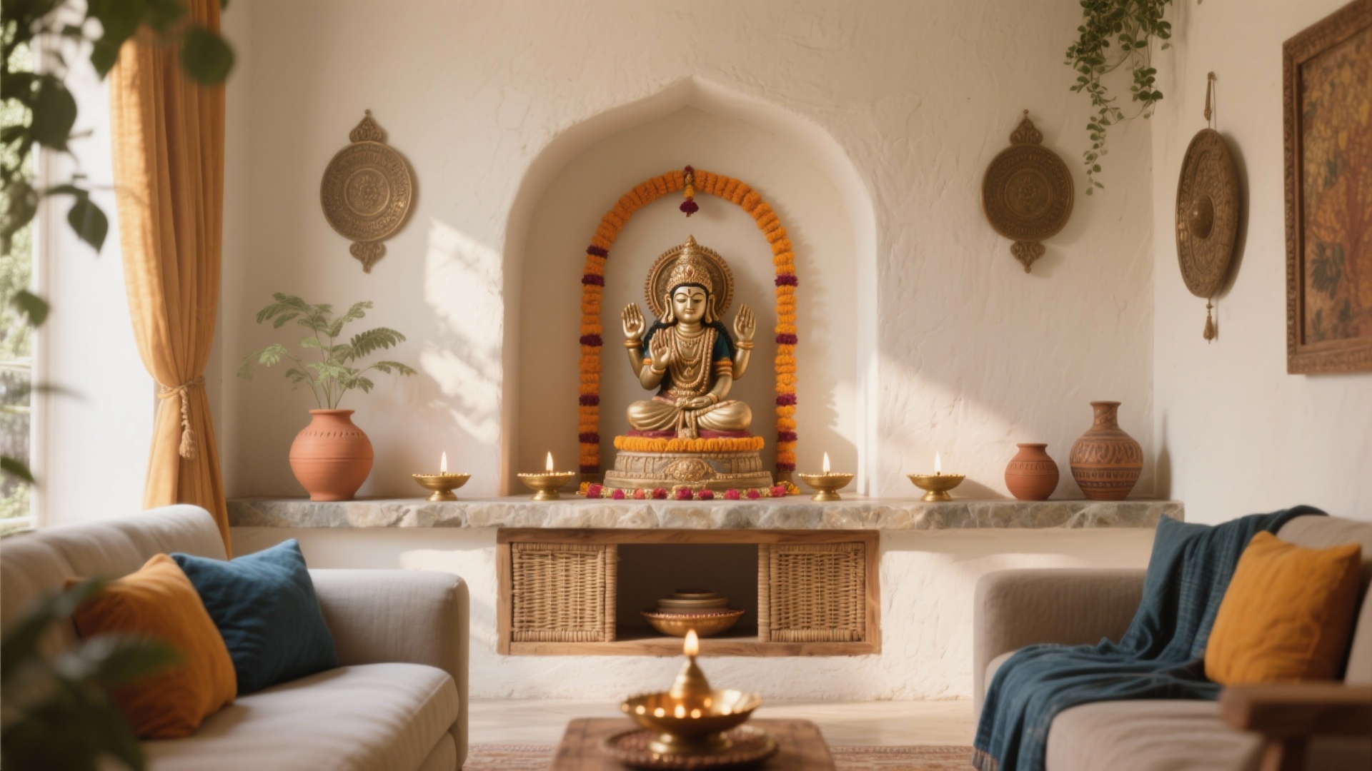 5 Wall Colour Ideas for Mandir Room