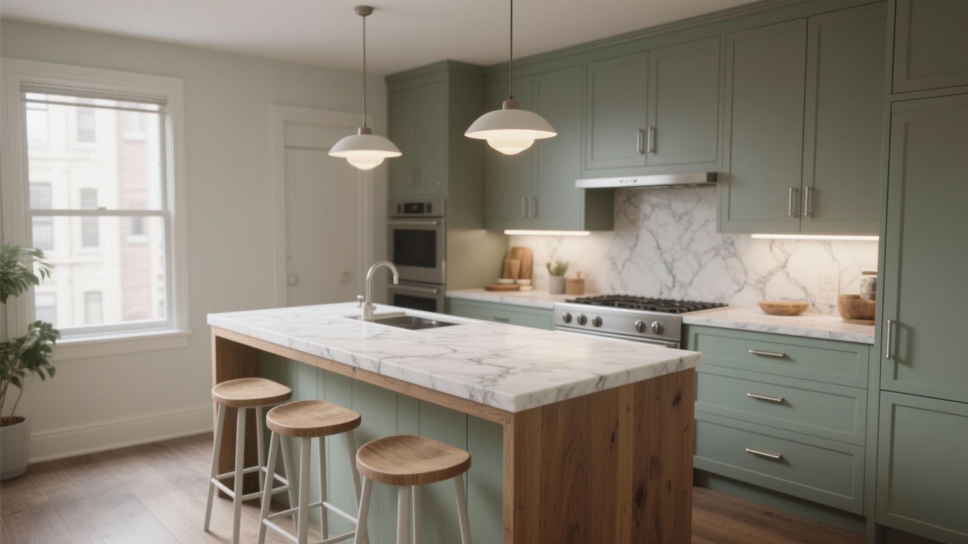 Small Marble Kitchen Island Fix for Cramped Kitchens