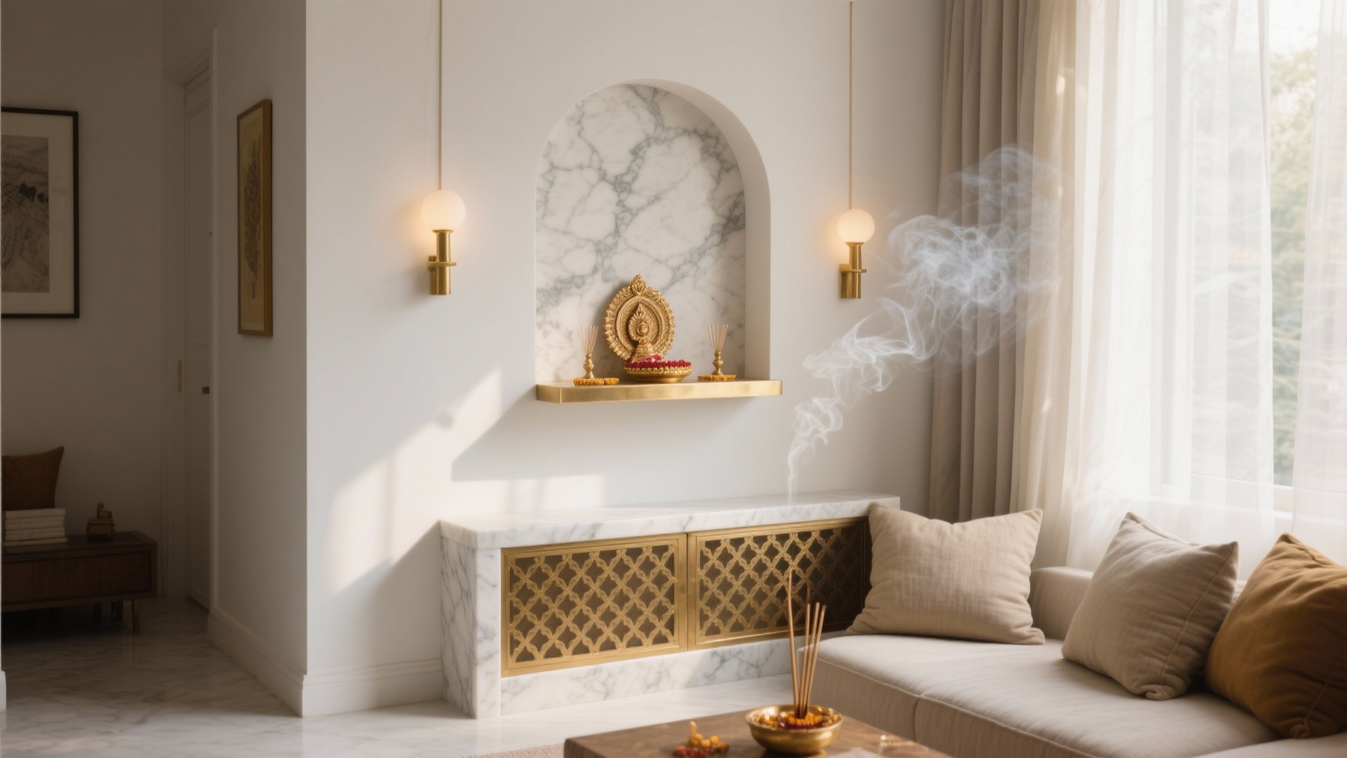 5 Marble Pooja Room Designs for Home: Small Space Wins