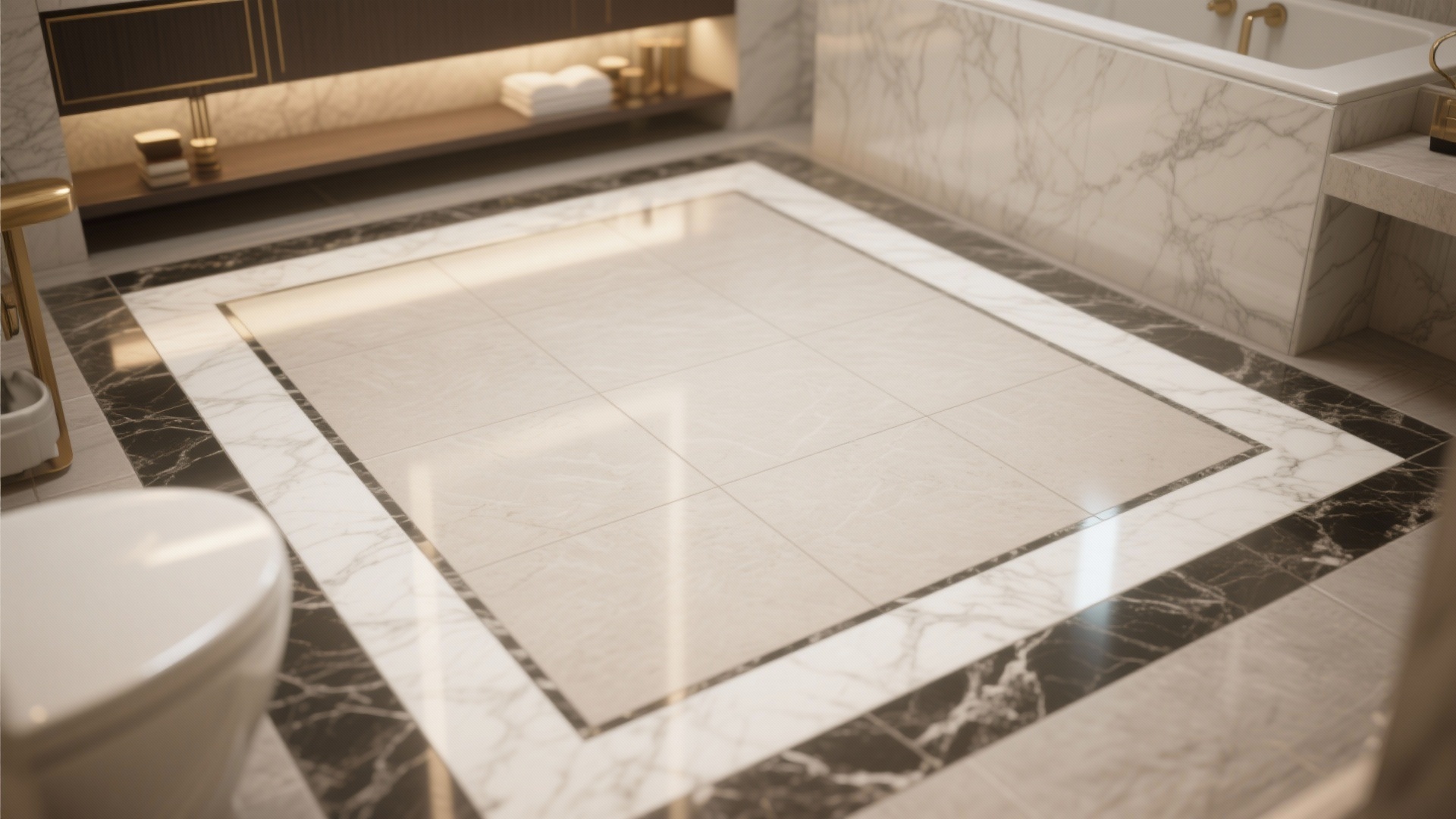 Bathroom Floor Tile Borders: 10 Ideas for a Plain Bathroom