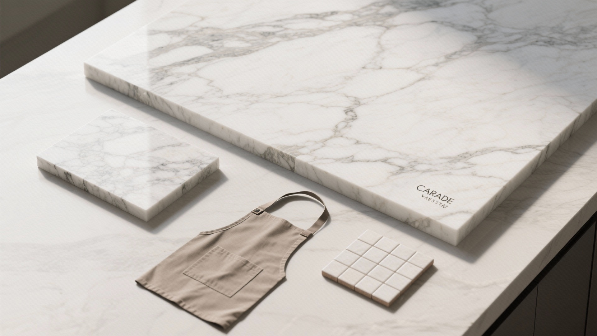 White Cabinets Look Too Plain? Add White Marble Countertops