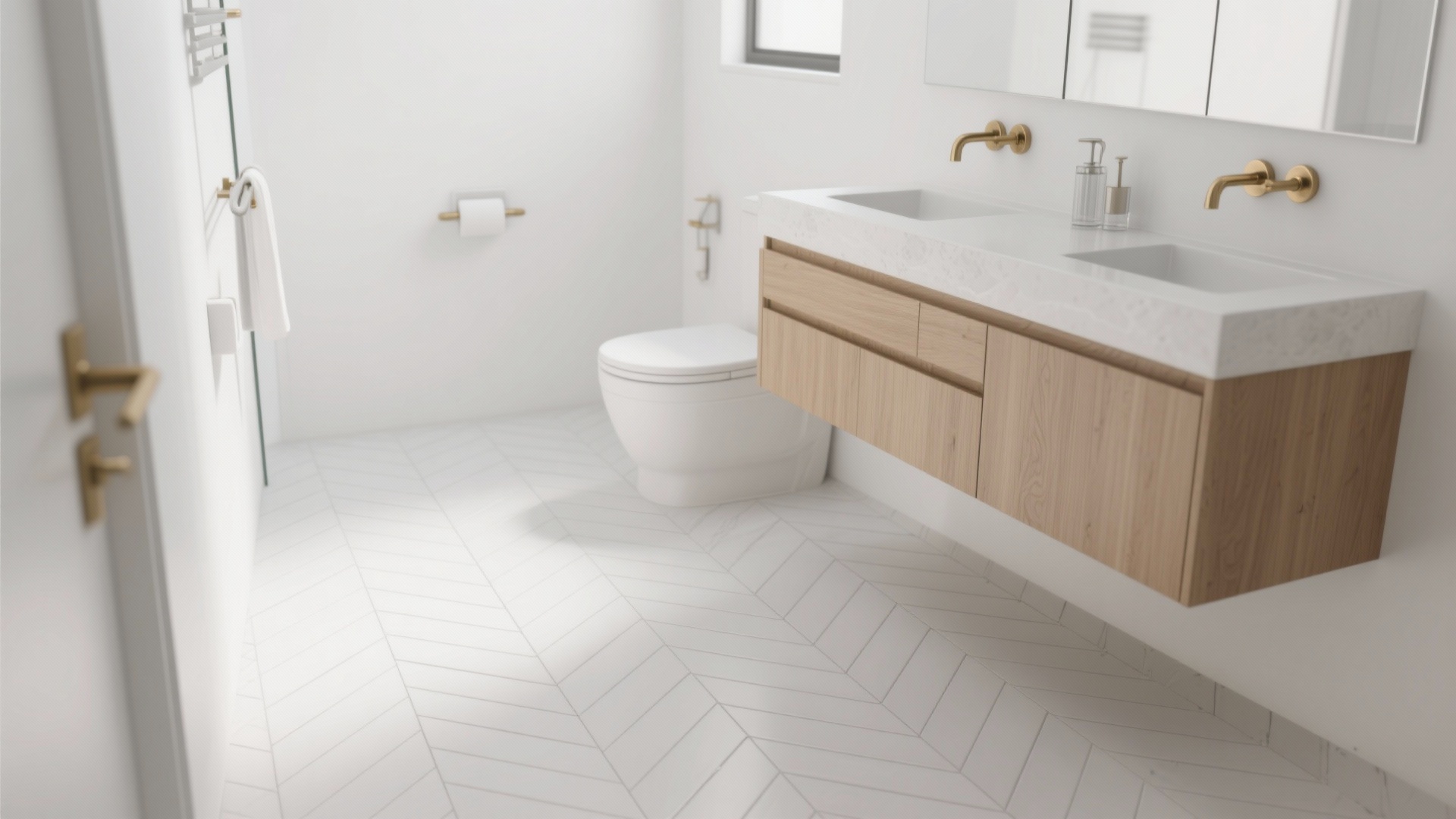 White Bathroom Floor Tile: 5 Ideas If Your Bath Feels Small