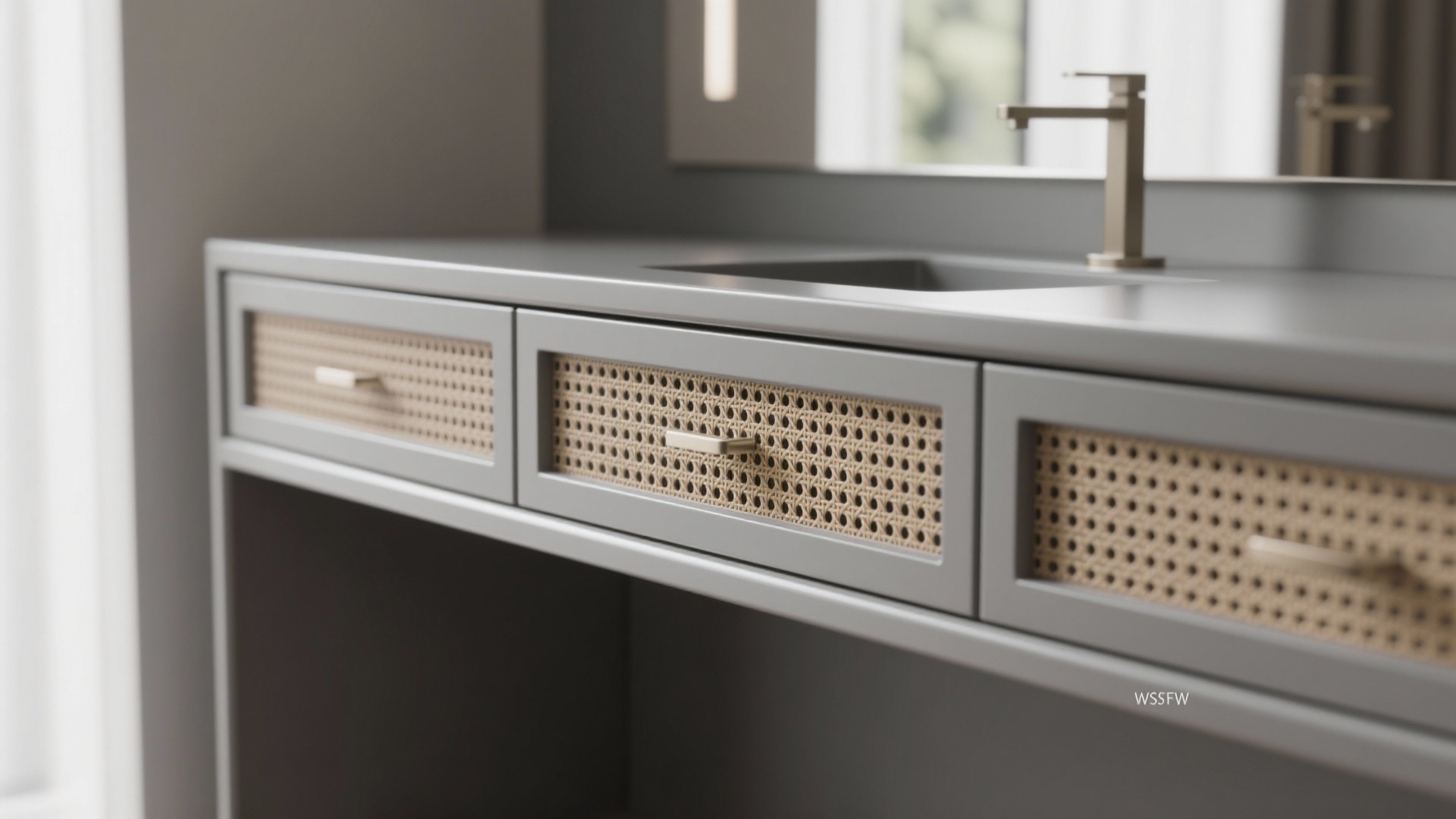 5 Cane-Door Bathroom Vanity Ideas