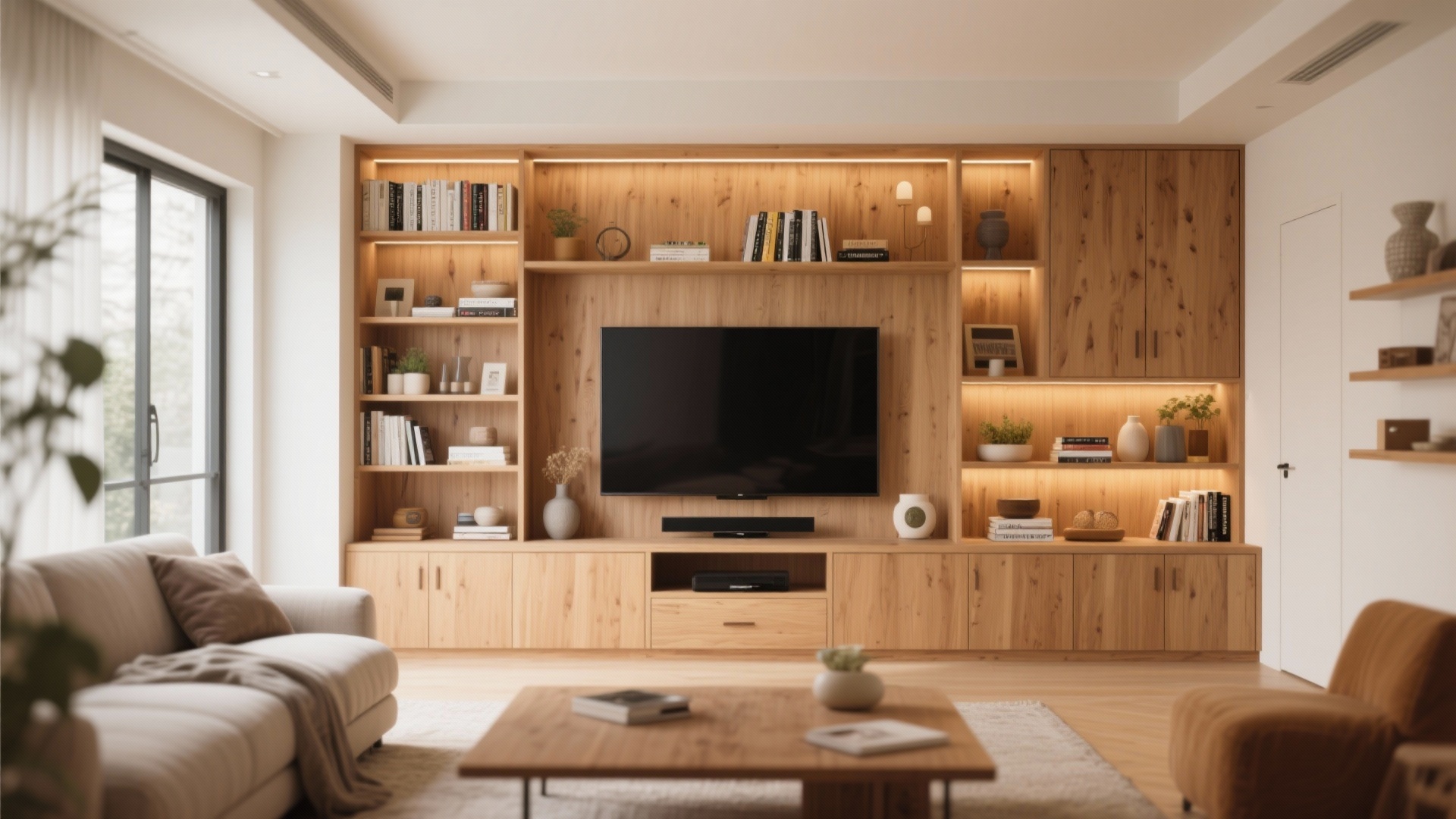 Living Room Feels Cluttered? 5 Modern Built-In TV Wall Units