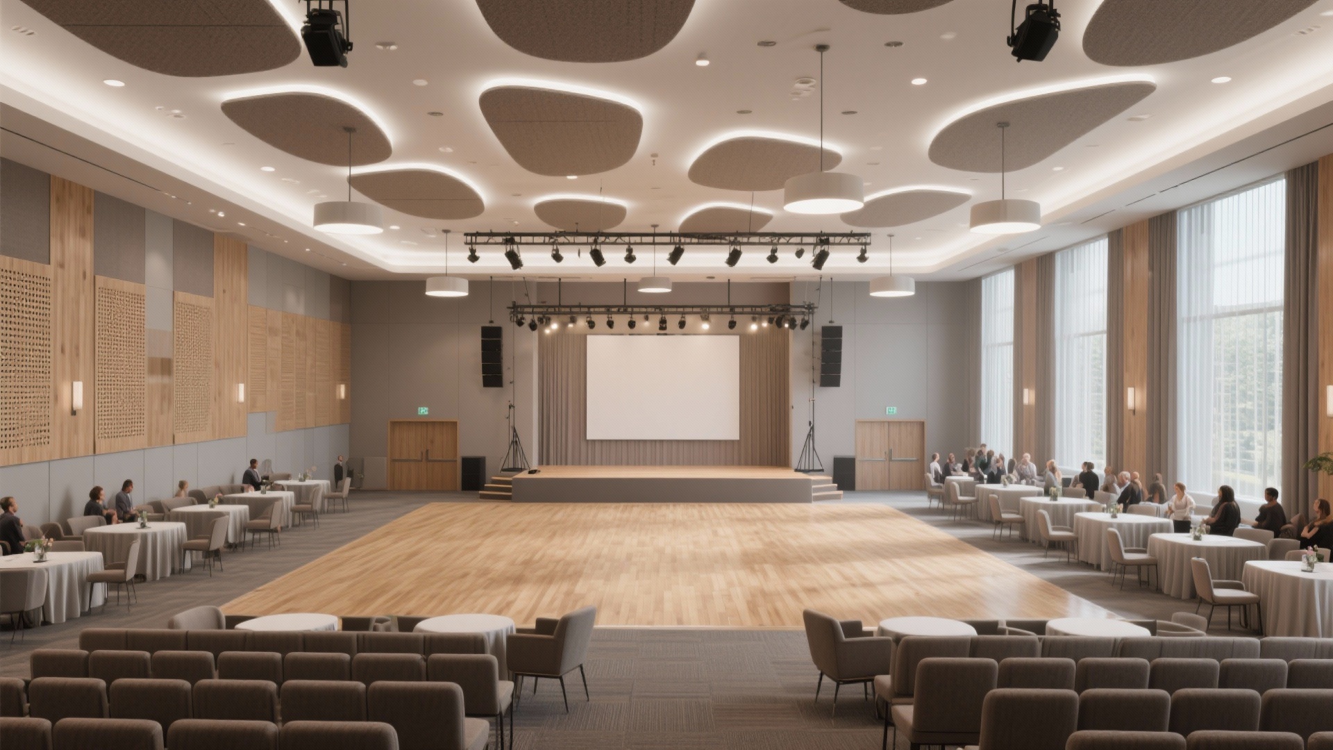 Multipurpose Event Hall Design: Fix Dark, Echoey Spaces