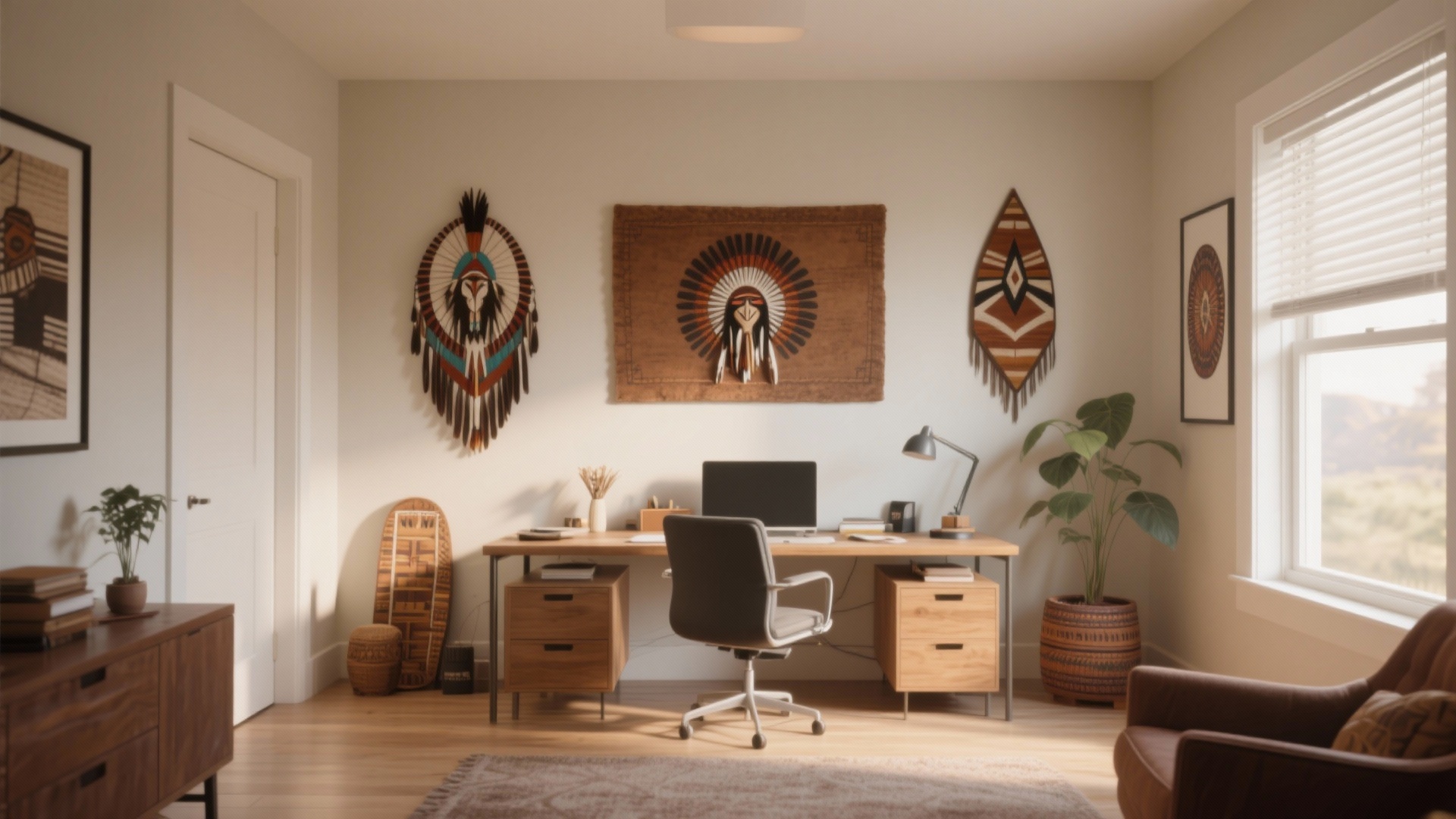 Native American Style Home Office Decorating Ideas