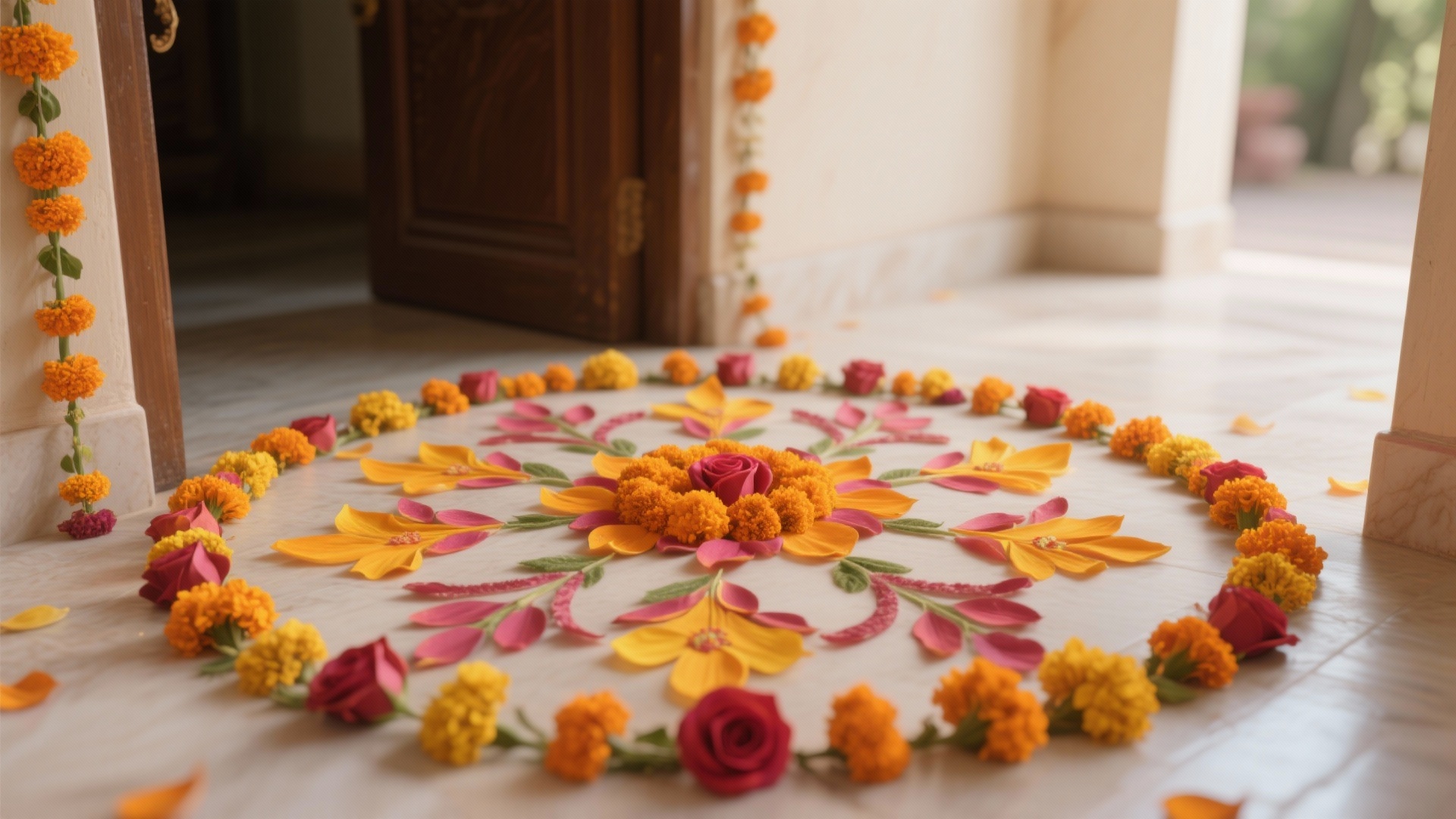 5 Wall Side Rangoli Design Ideas