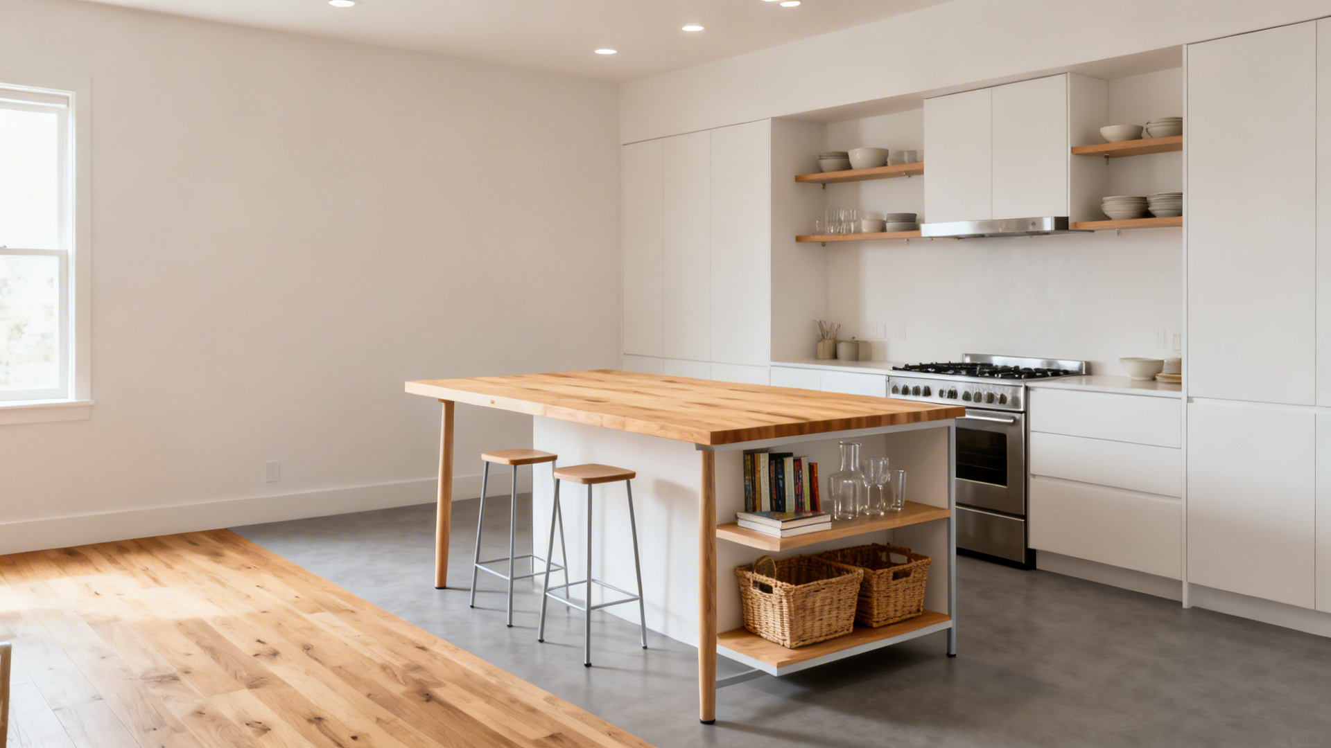Rectangular Kitchen Too Narrow? Design with Island That Fits