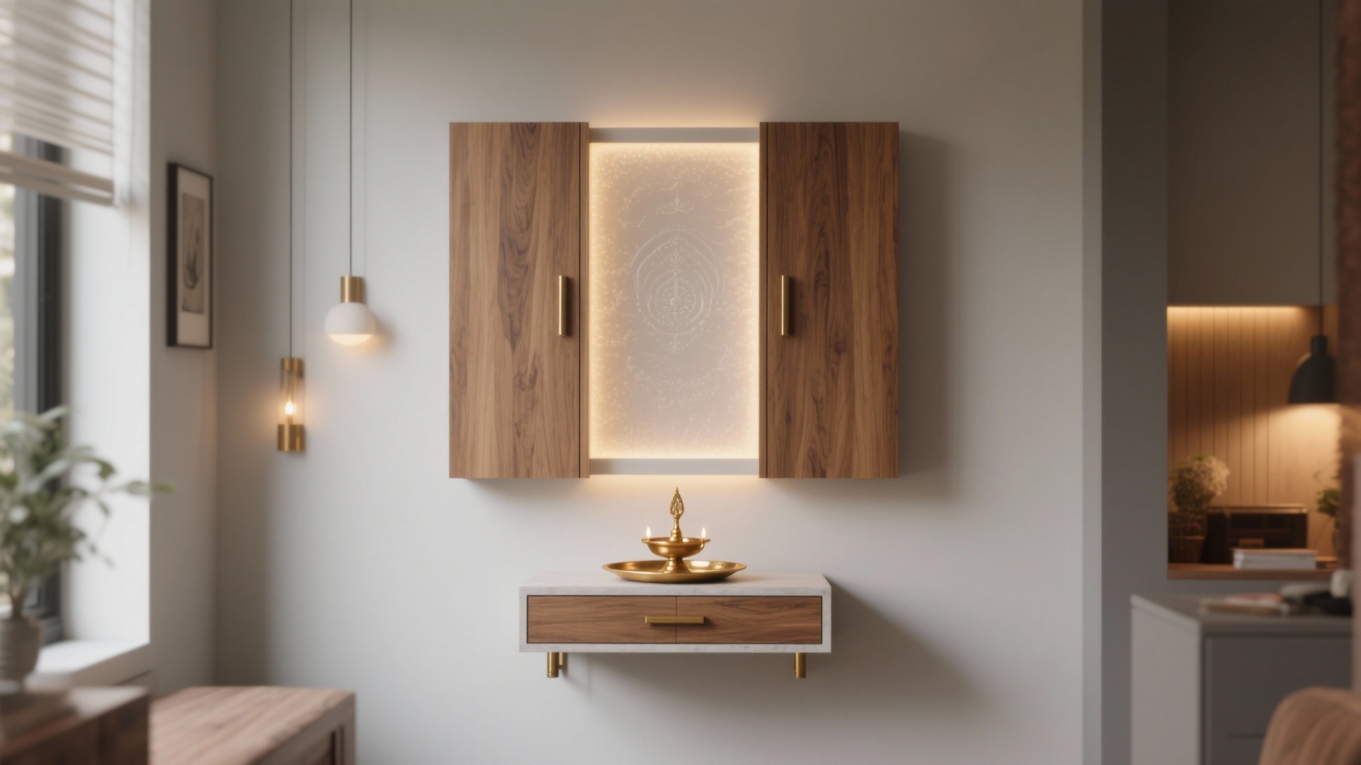 5 Wall Mounted Temple Design Ideas for Home