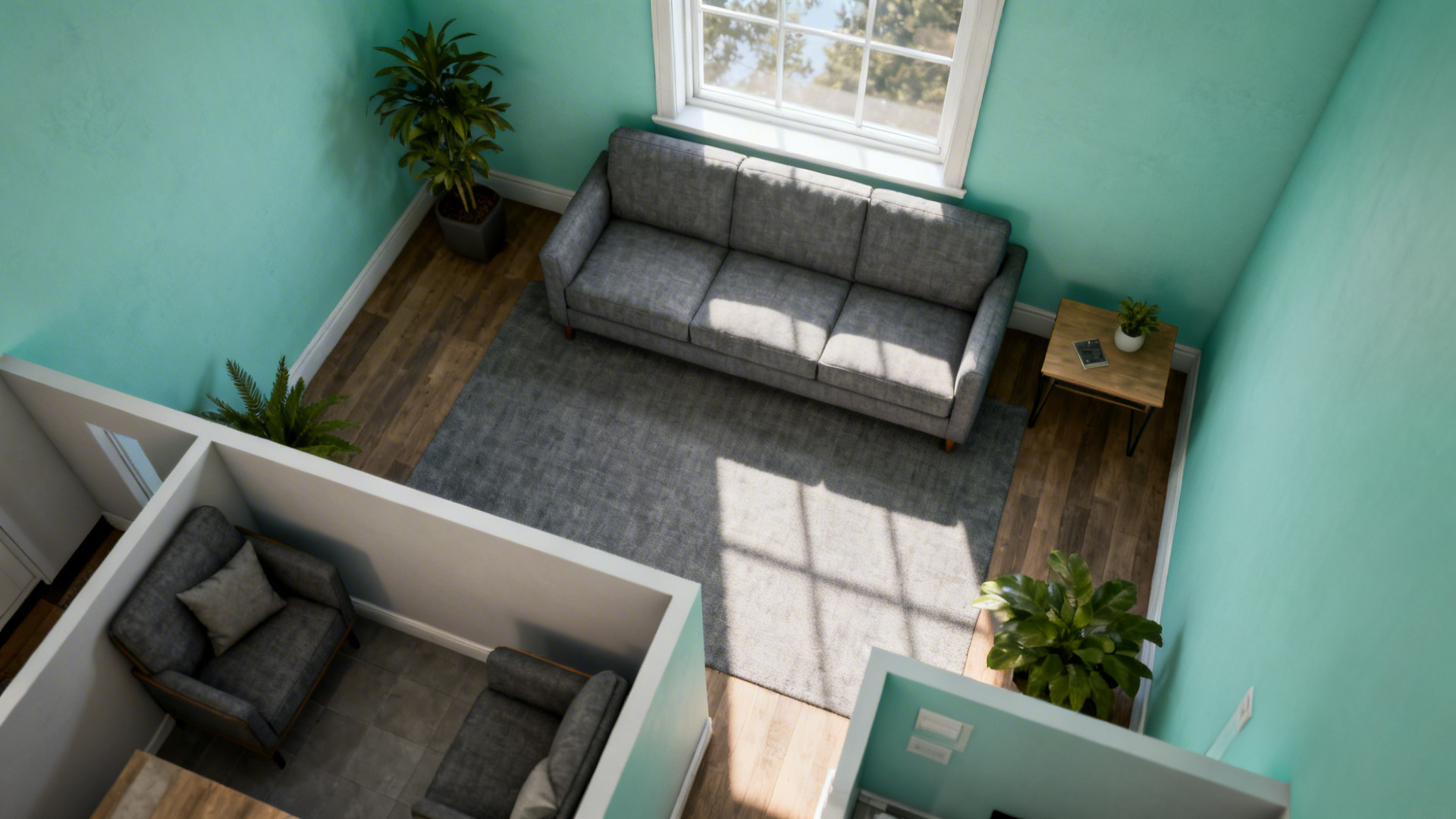 Mint Green and Grey Living Room Ideas for Dark, Small Rooms
