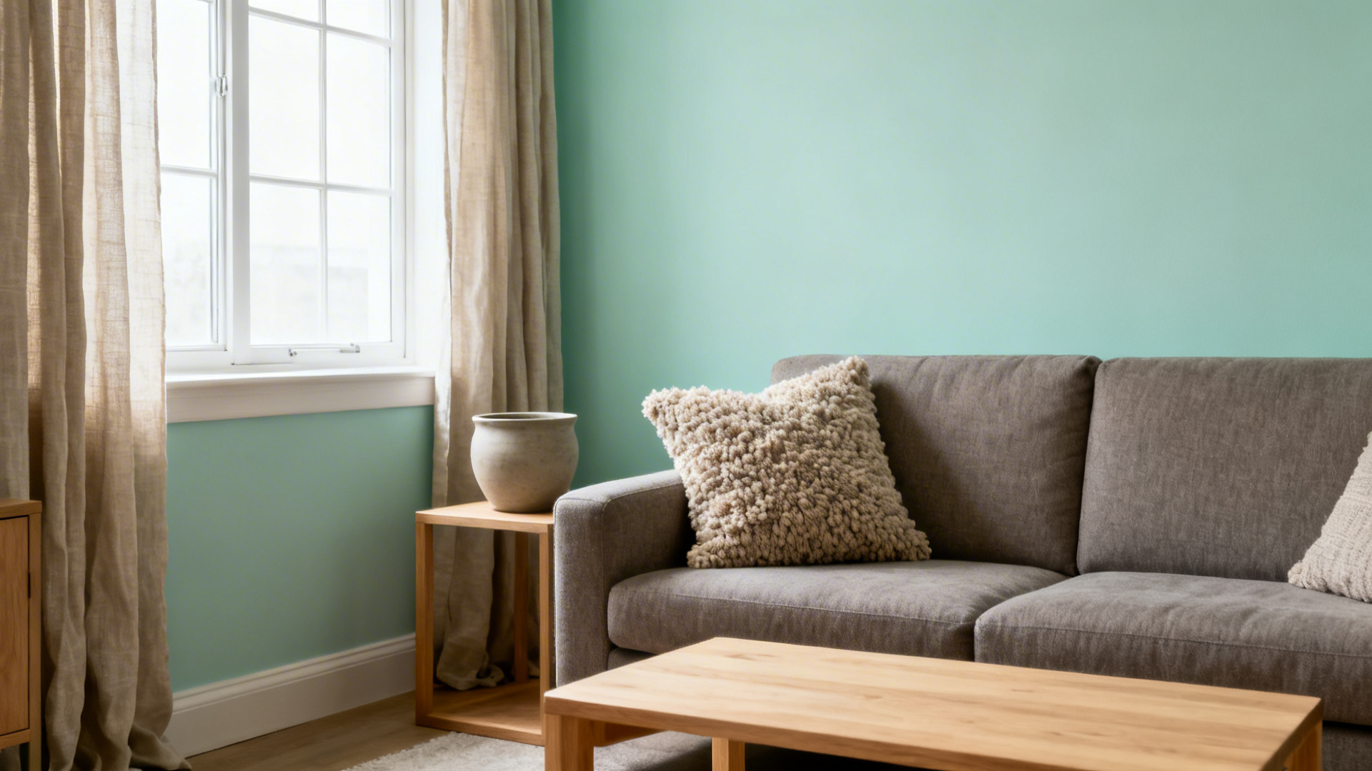 Mint Green and Grey Living Room Ideas for Dark, Small Rooms