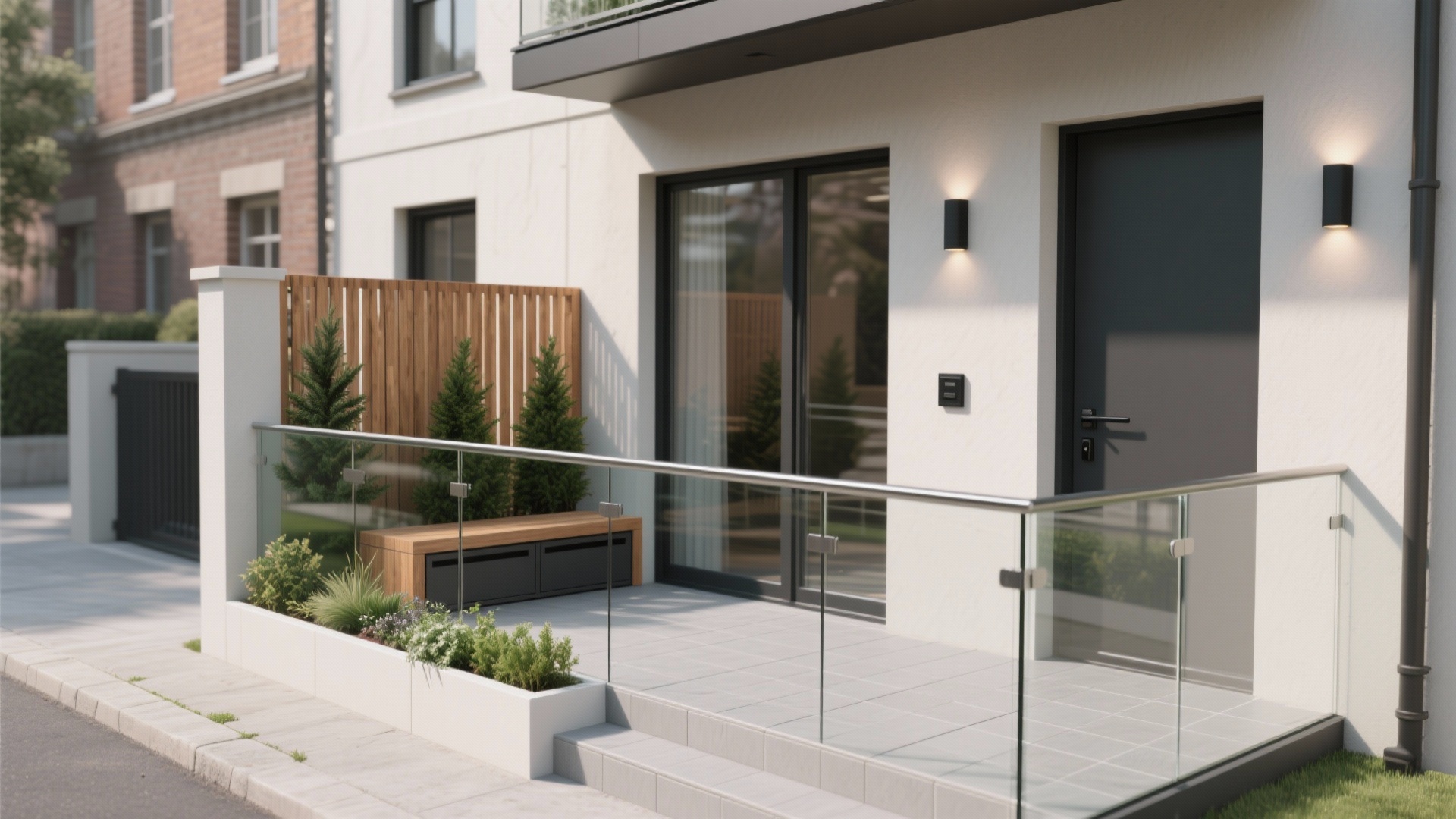 Modern Front Balcony Design: Fix a Small, Plain Entry