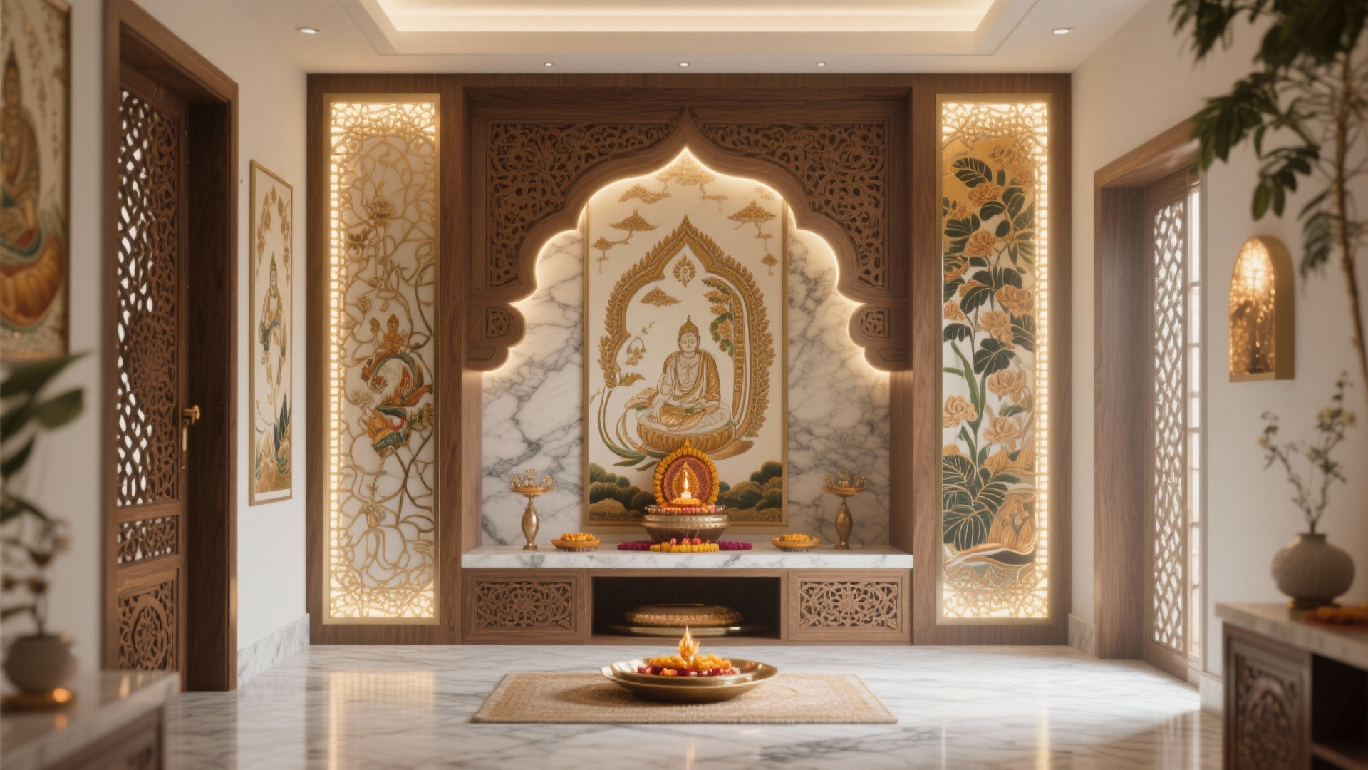 5 Inspiring Pooja Room Background Designs