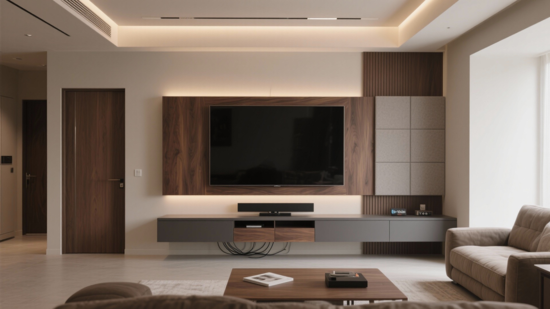 Hall Looks Messy? TV Unit Design for Hall That Hides Cables