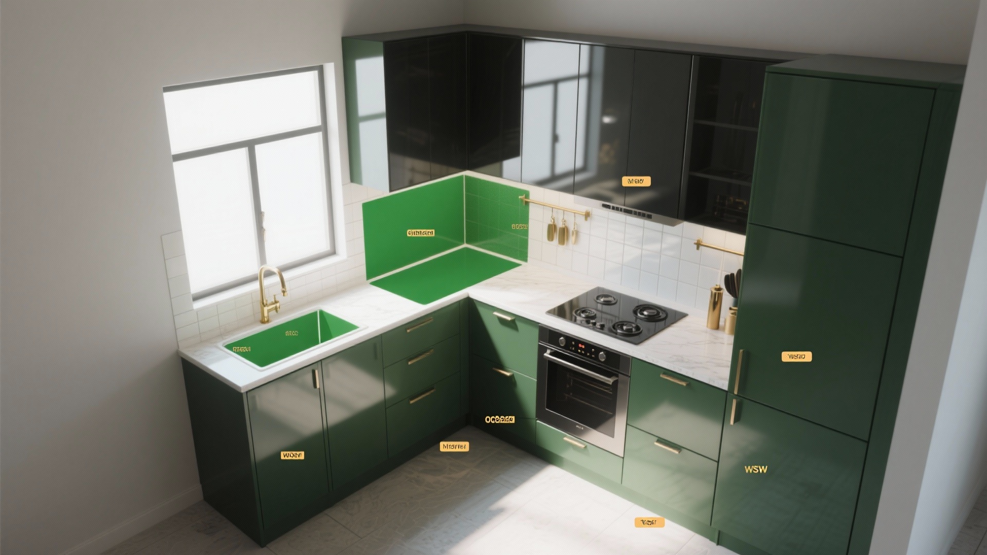 Small Kitchen Feels Dark? Try Moss Green Kitchen Cabinets