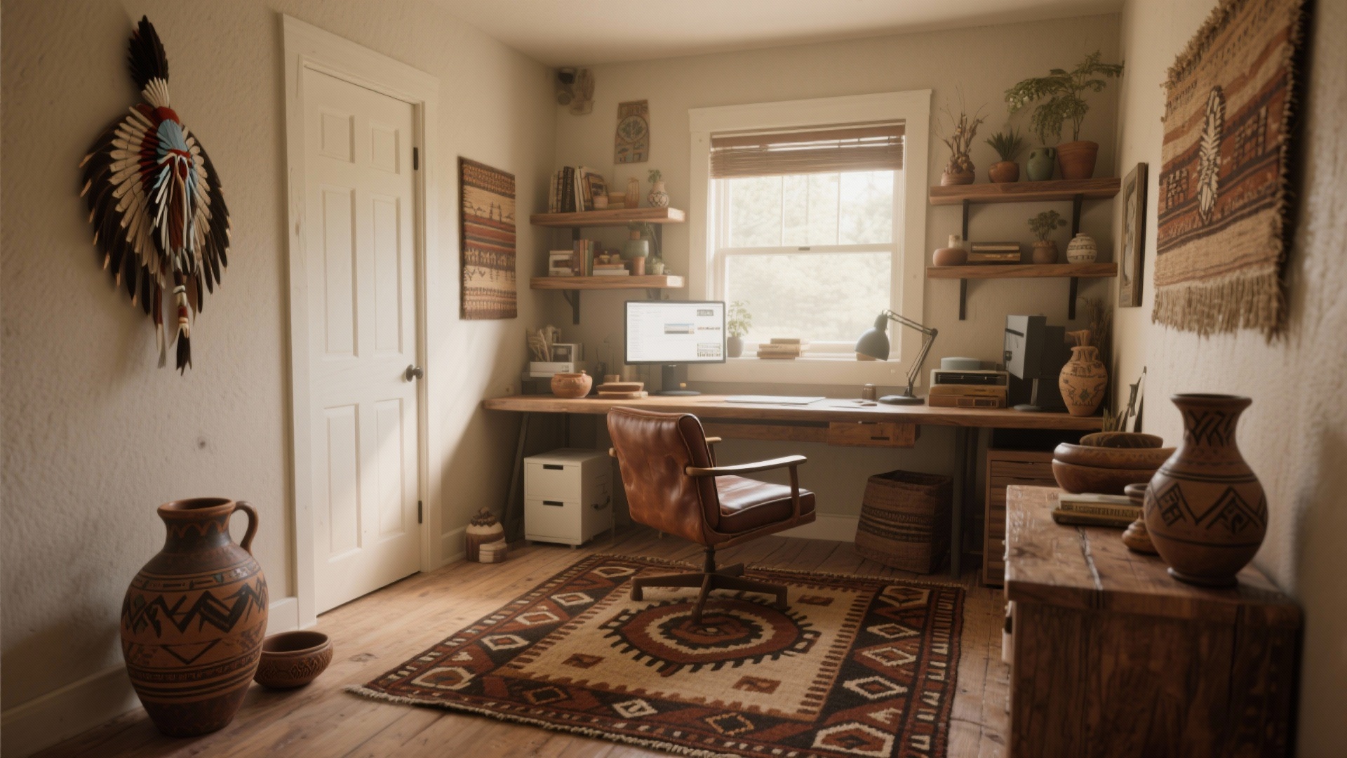 Native American Style Home Office Decorating Ideas