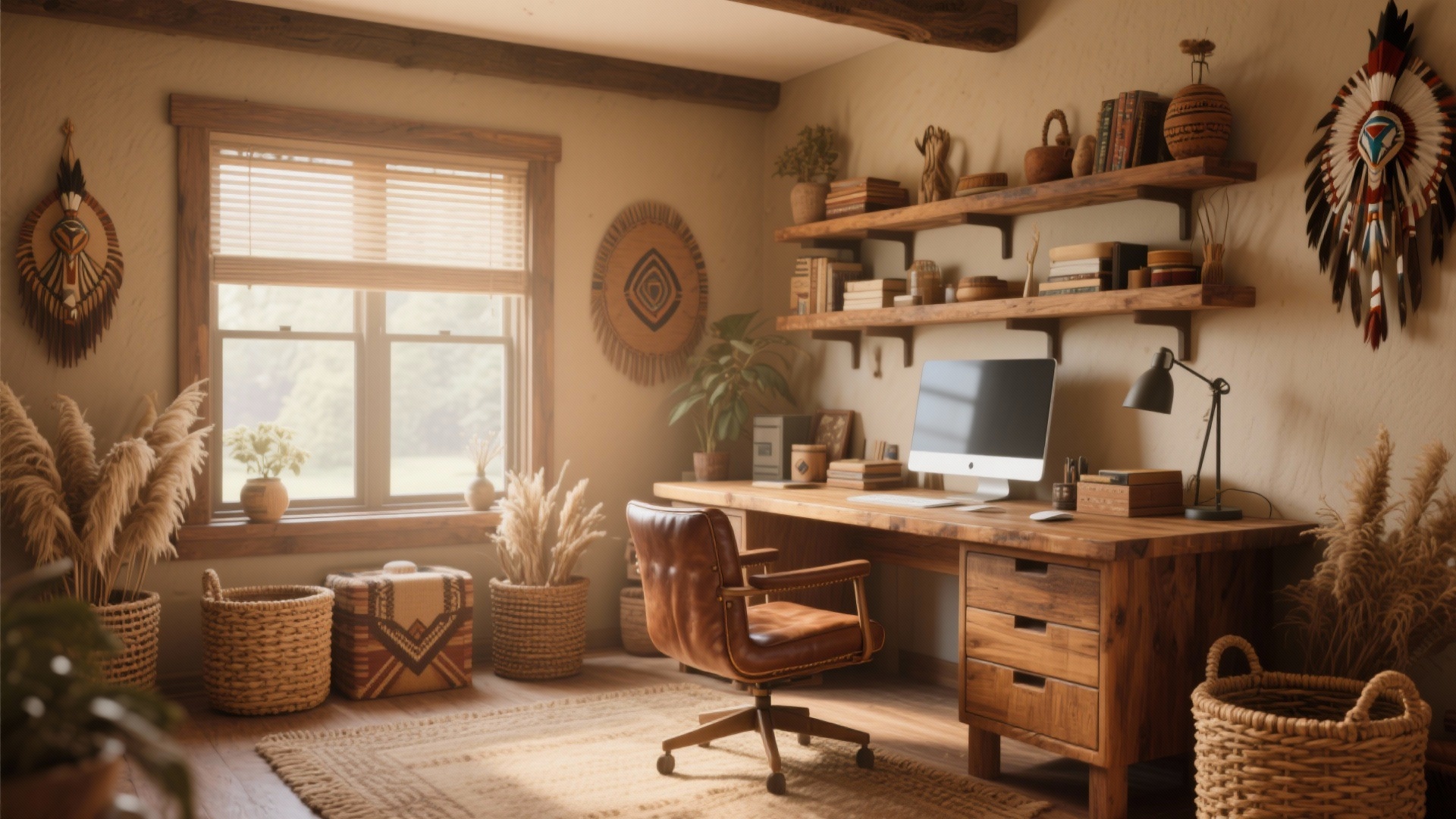 Native American Style Home Office Decorating Ideas