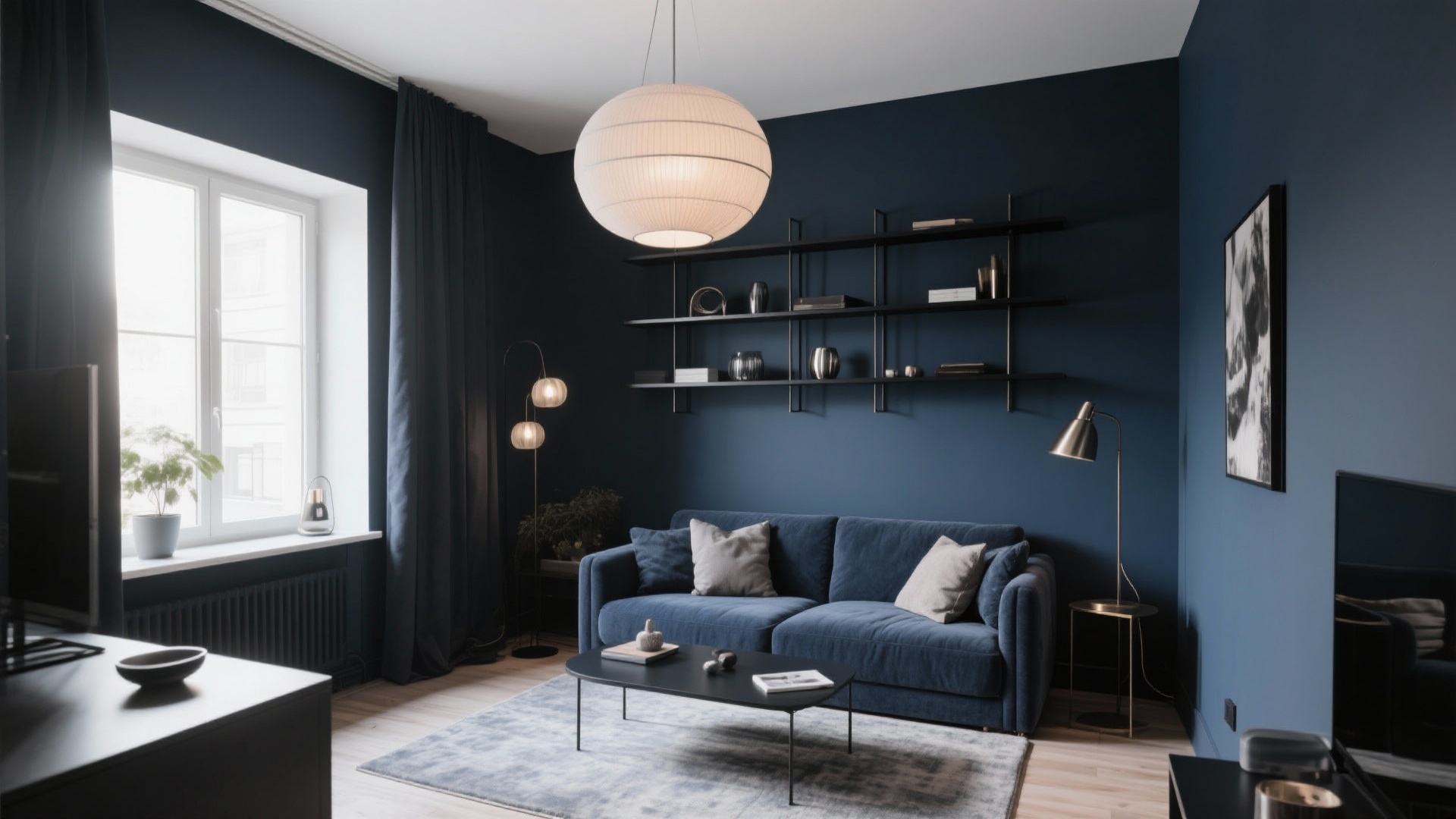 10 Black and Blue Living Room Ideas