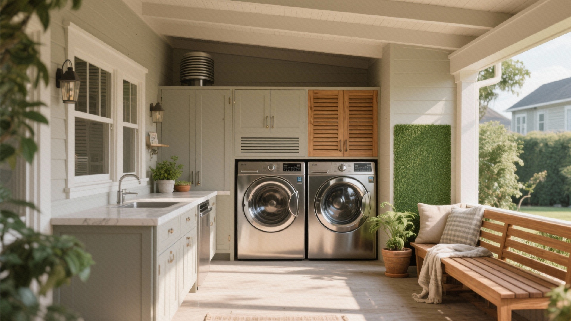 Balcony Laundry Feels Cramped? 5 Outdoor Laundry Room Ideas