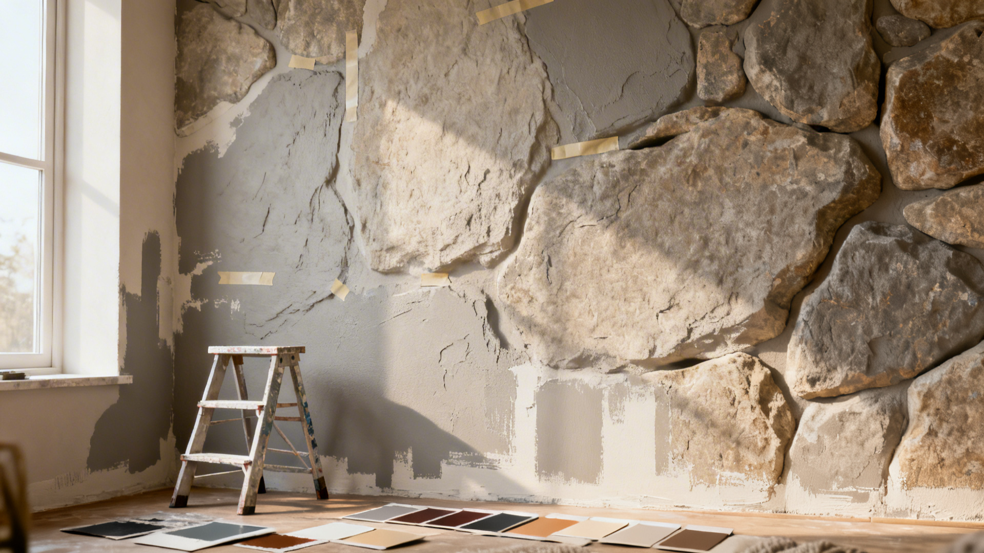 Small Living Room Feels Flat? 5 Rock Accent Wall Ideas