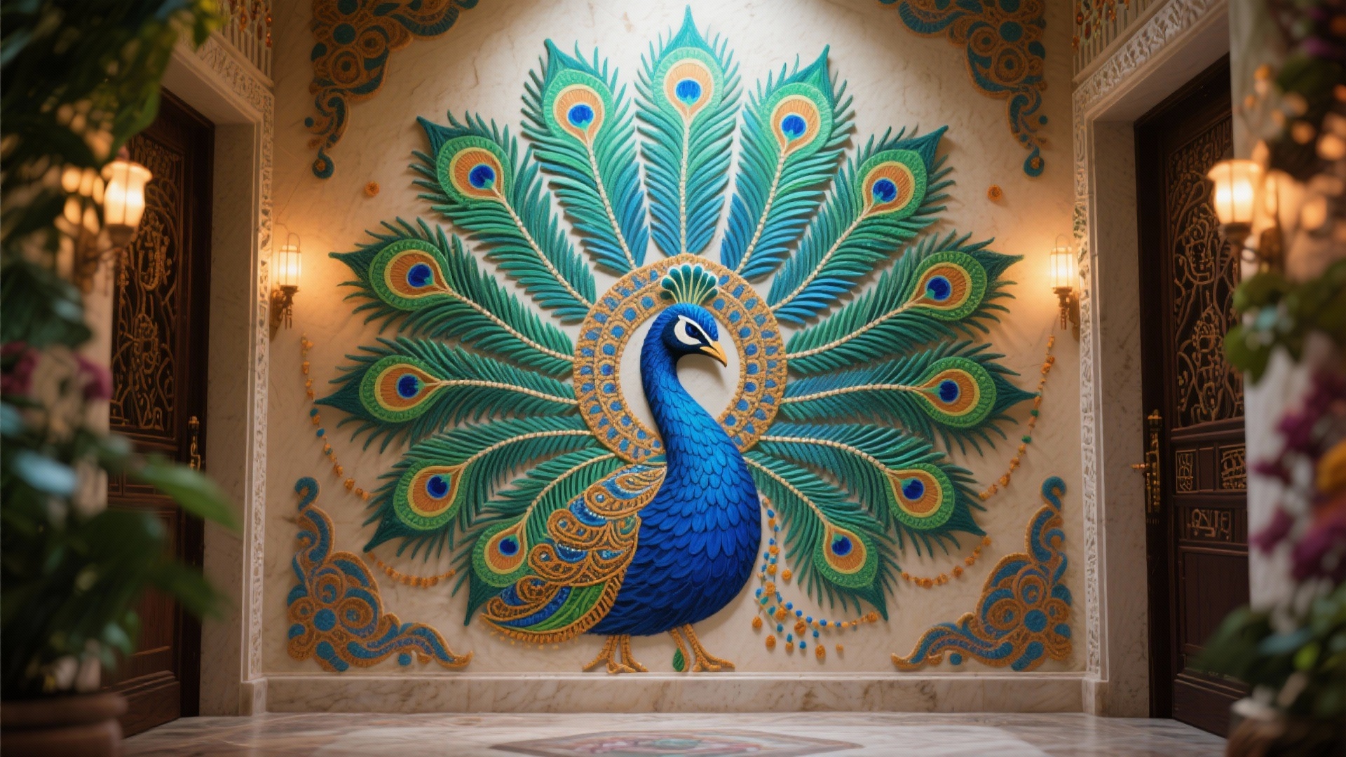 5 Stunning Wall Side Rangoli Design Ideas