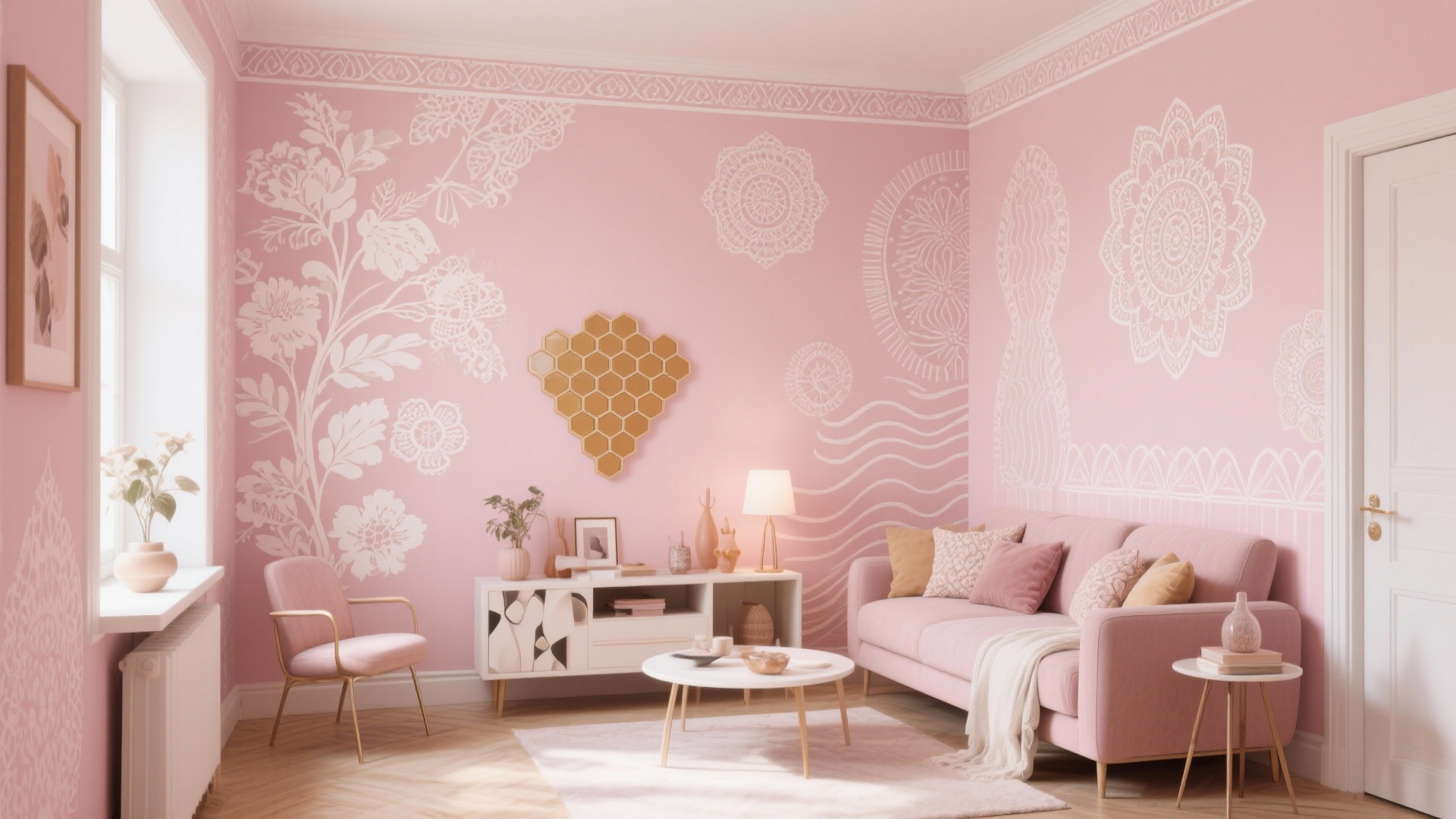 Pink Wall Looks Plain? 5 Stencil Ideas That Add Style
