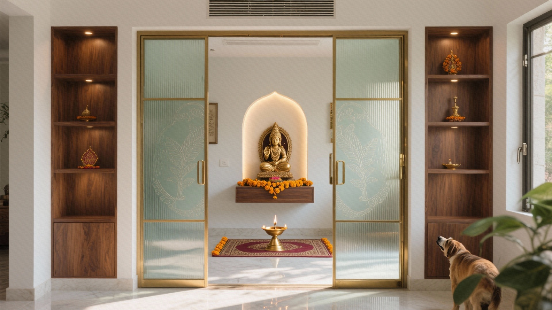 Pooja Room Glass Door Designs: Fix Privacy Without Losing Light