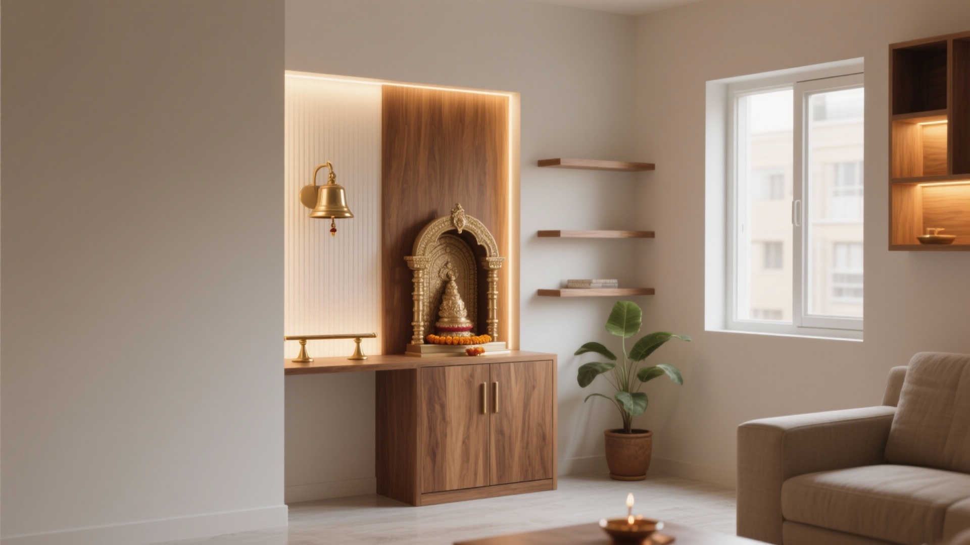 No Space for a Simple Pooja Room? 5 Small‑Apartment Fixes