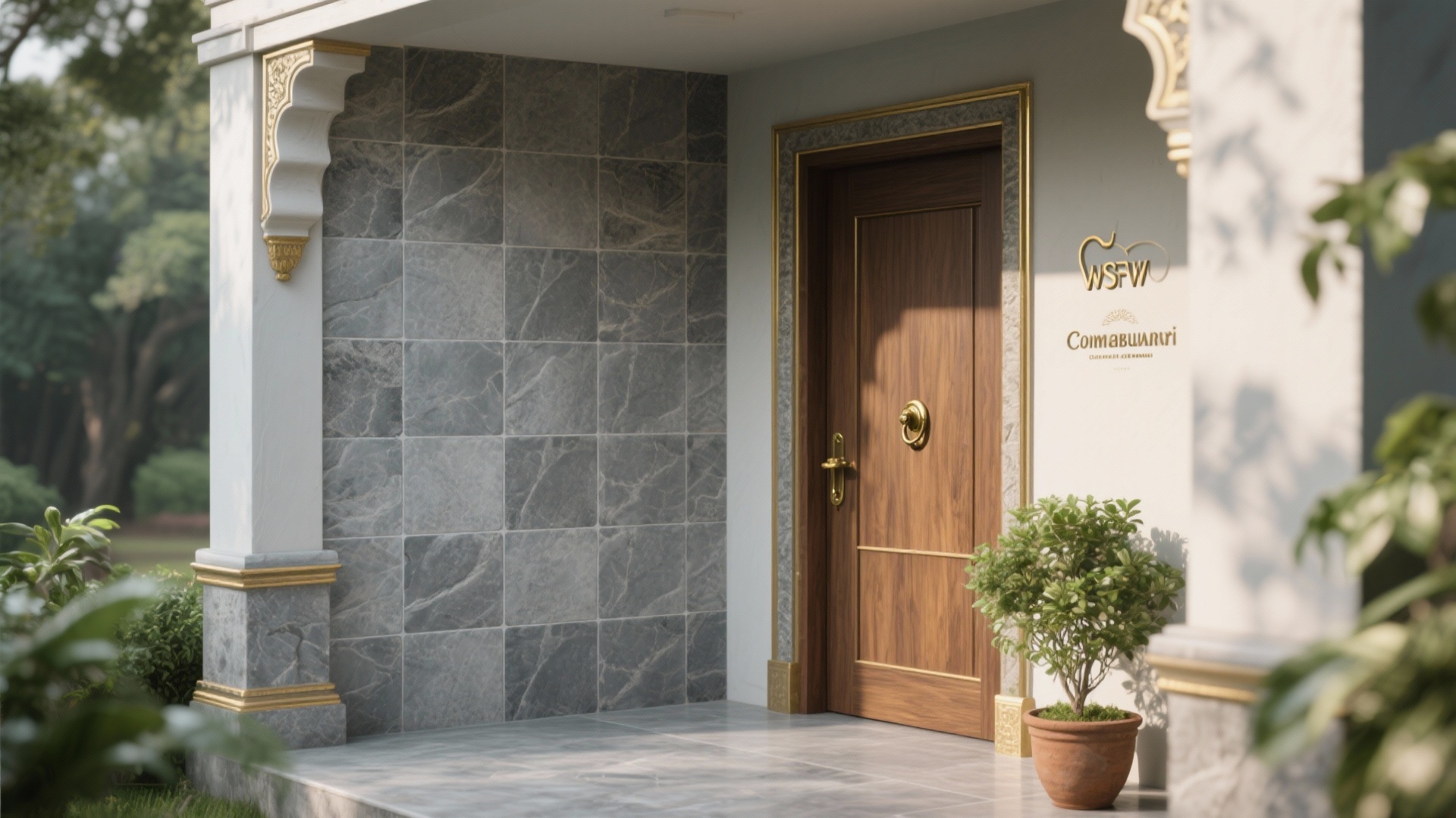 Portico Looks Dull? Portico Wall Tiles Designs in Tamilnadu