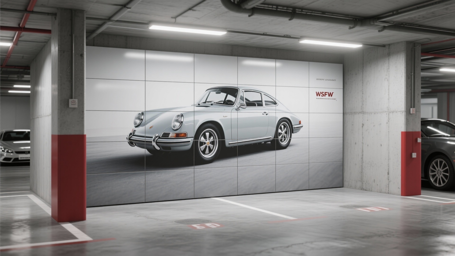 5 Car Parking Wall Tiles Design with Picture