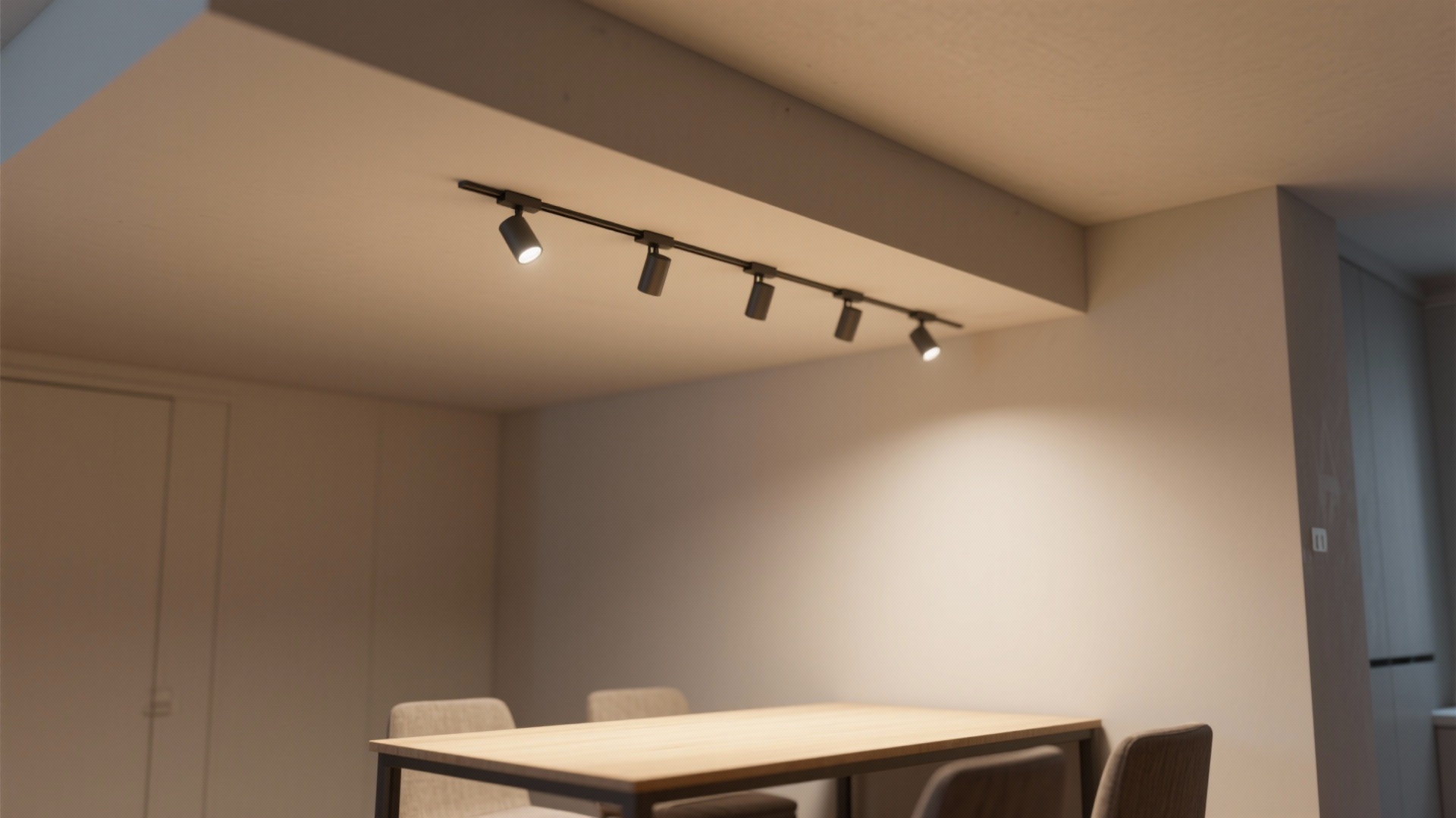 Track lights dining room: 5 practical ideas