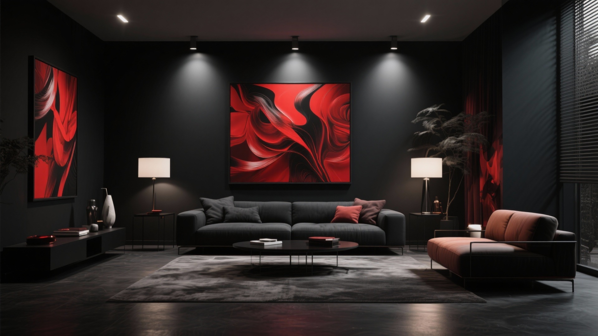 10 Red and Black Living Room Ideas