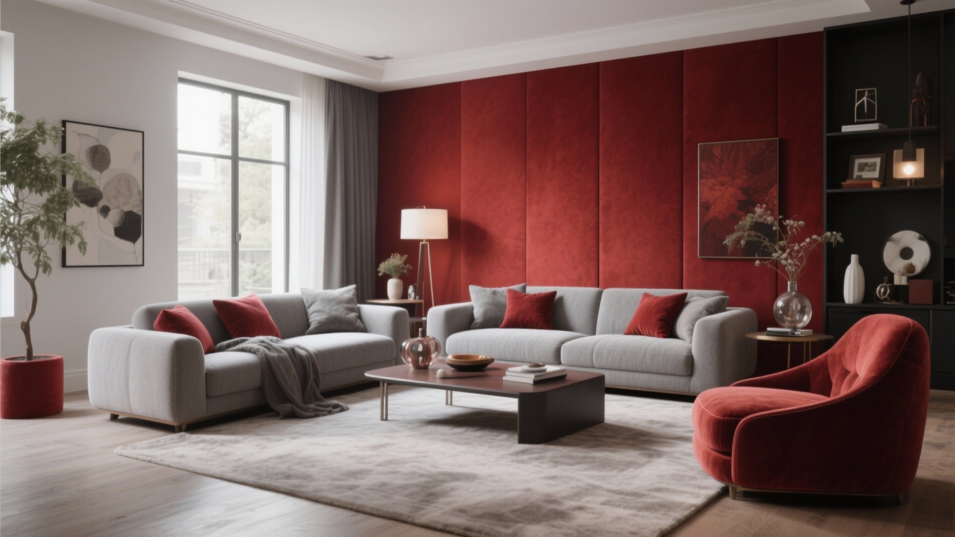10 Red and Grey Living Room Ideas for Small, Dull Rooms