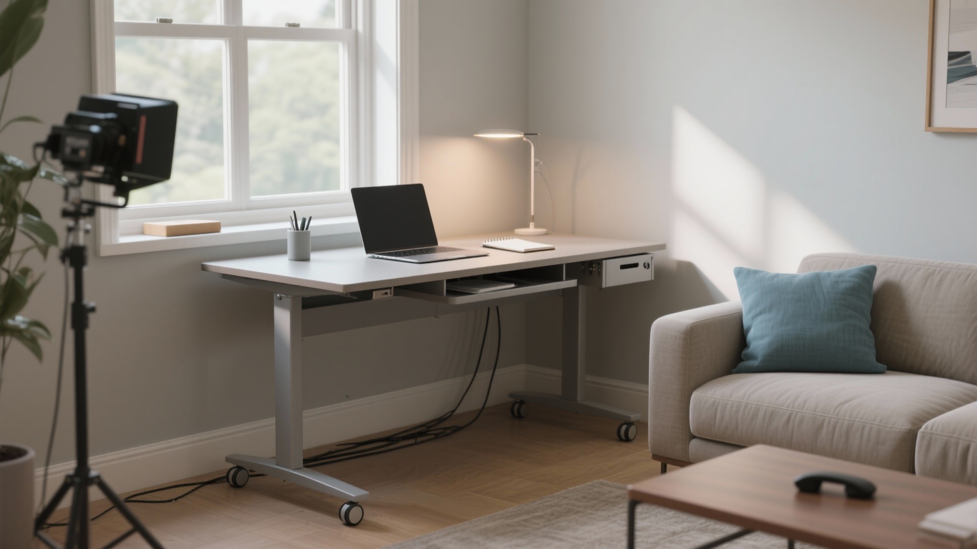 Workspace Too Tight? Small Work Table on Wheels Add Flex