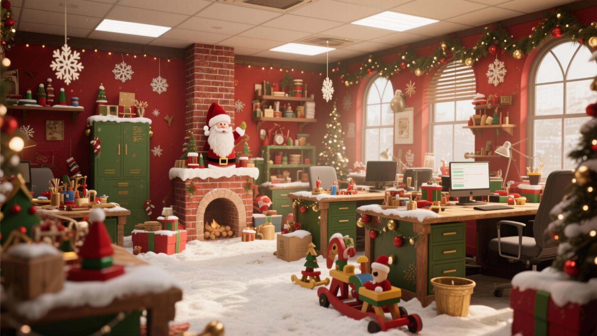 Office Feels Dull? 10 Santa’s Workshop Office Ideas
