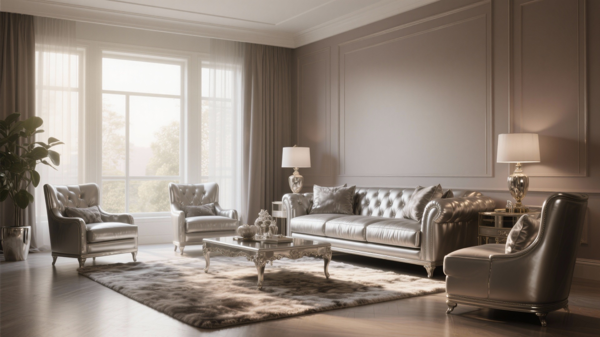 10 Luxury Silver Living Room Ideas